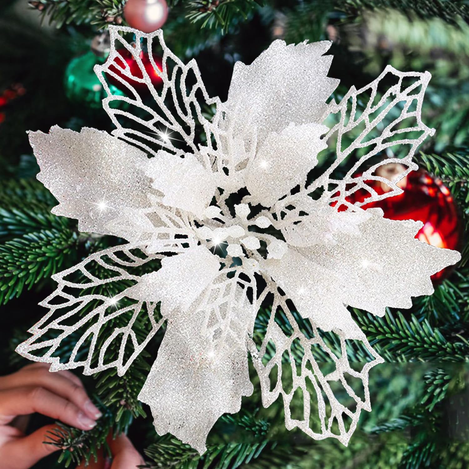 Poinsettia Christmas Tree Decorationsnull