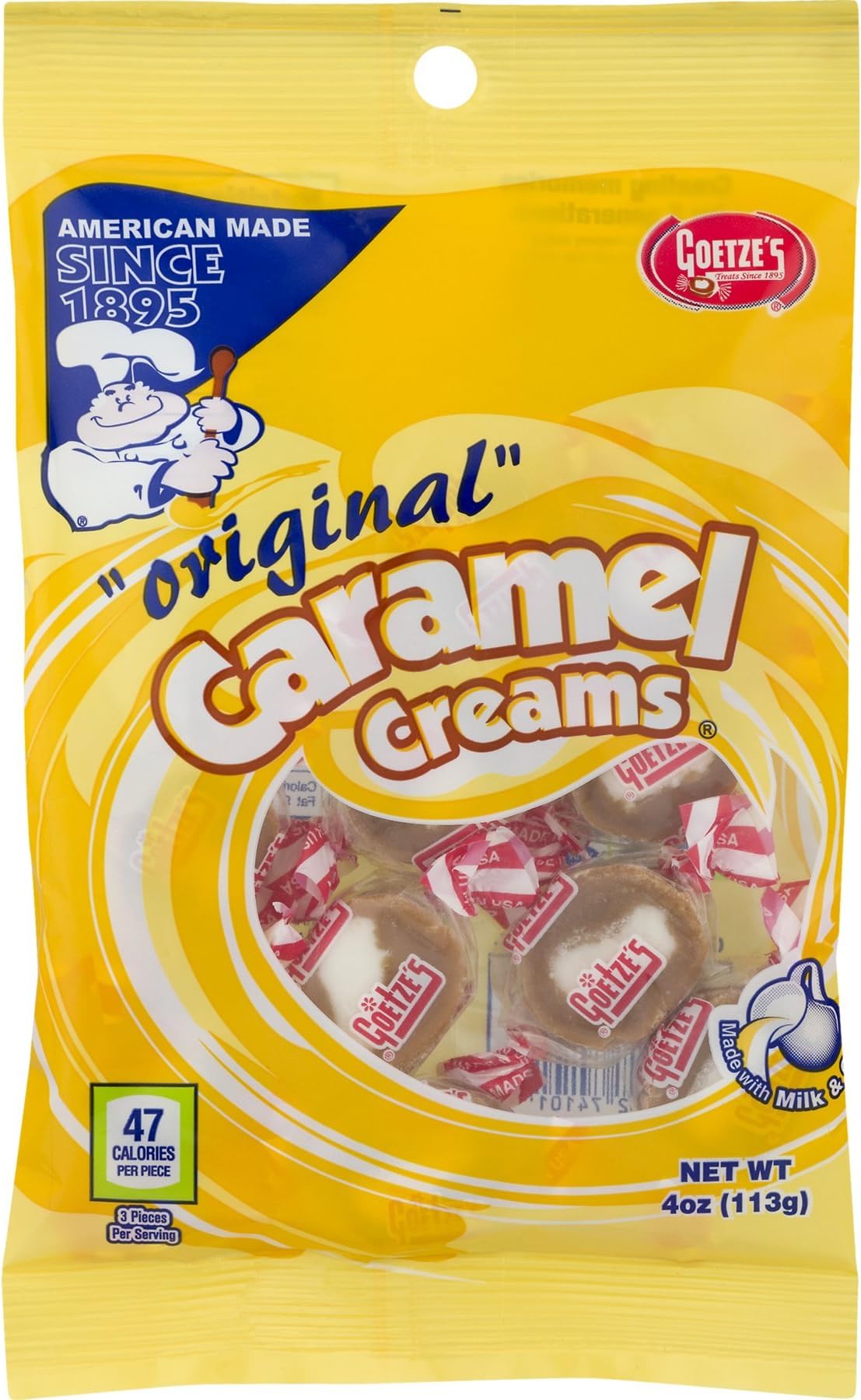 Amazon.com : Goetze's Original Vanilla Caramel Creams, 4 oz Bag ...