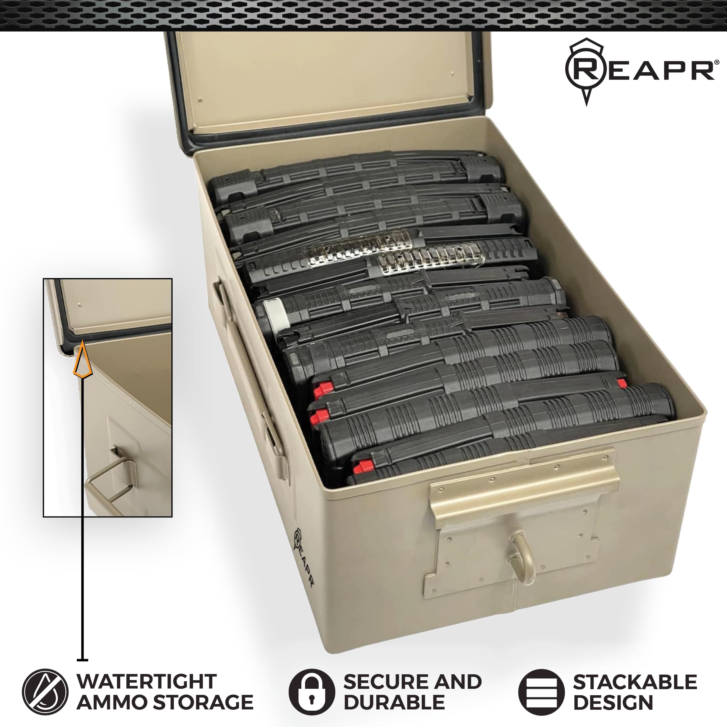 Snapklik.com : Reapr Steel Ammo Can, Heavy Duty Locking Metal Ammo ...