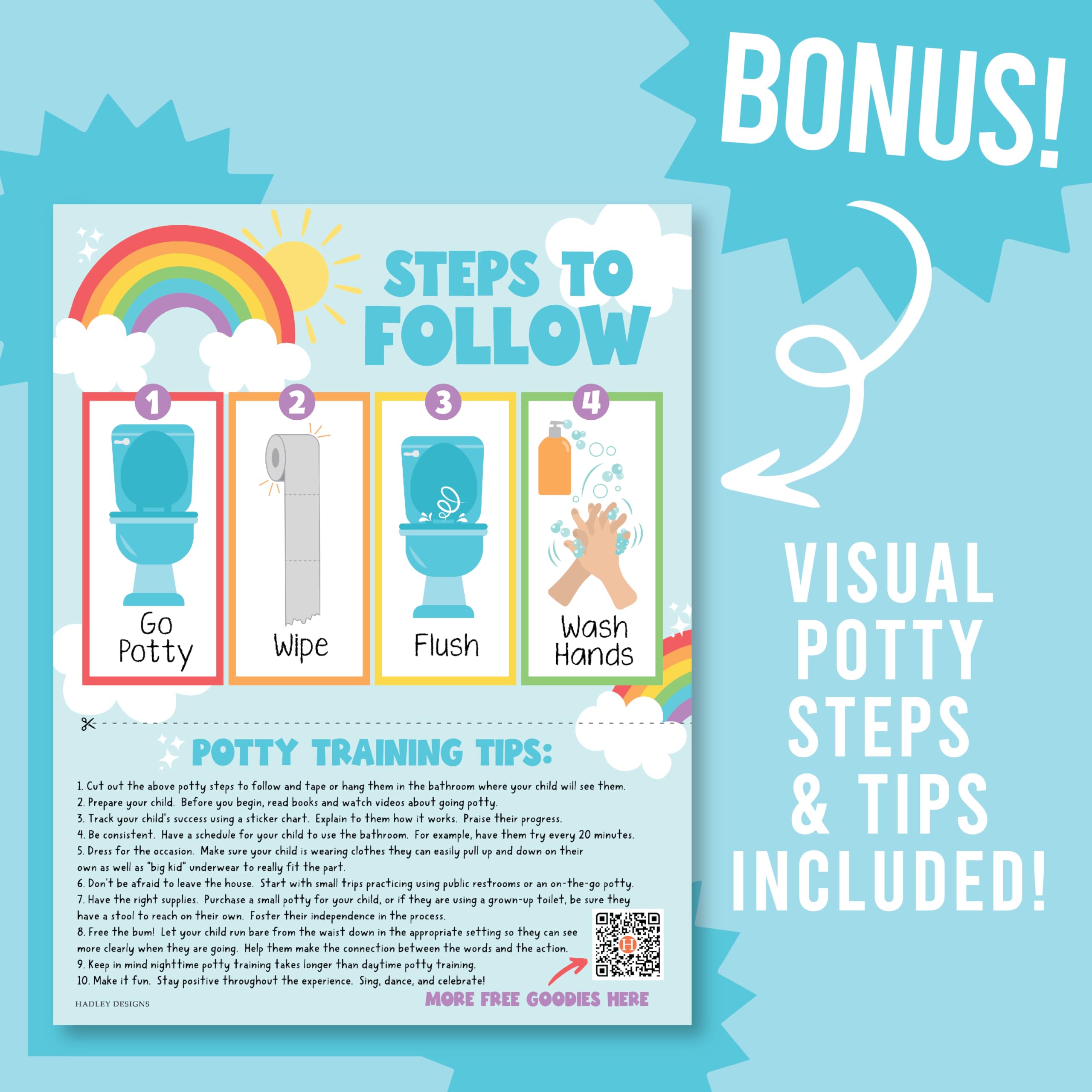Snapklik.com : Rainbow Potty Training Chart For Toddler Girls - Potty ...