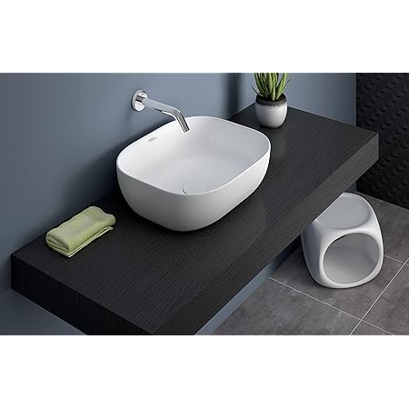 Hindware Tozzo Table Top Wash Basin for Bathroom - Rectangular Vessel ...