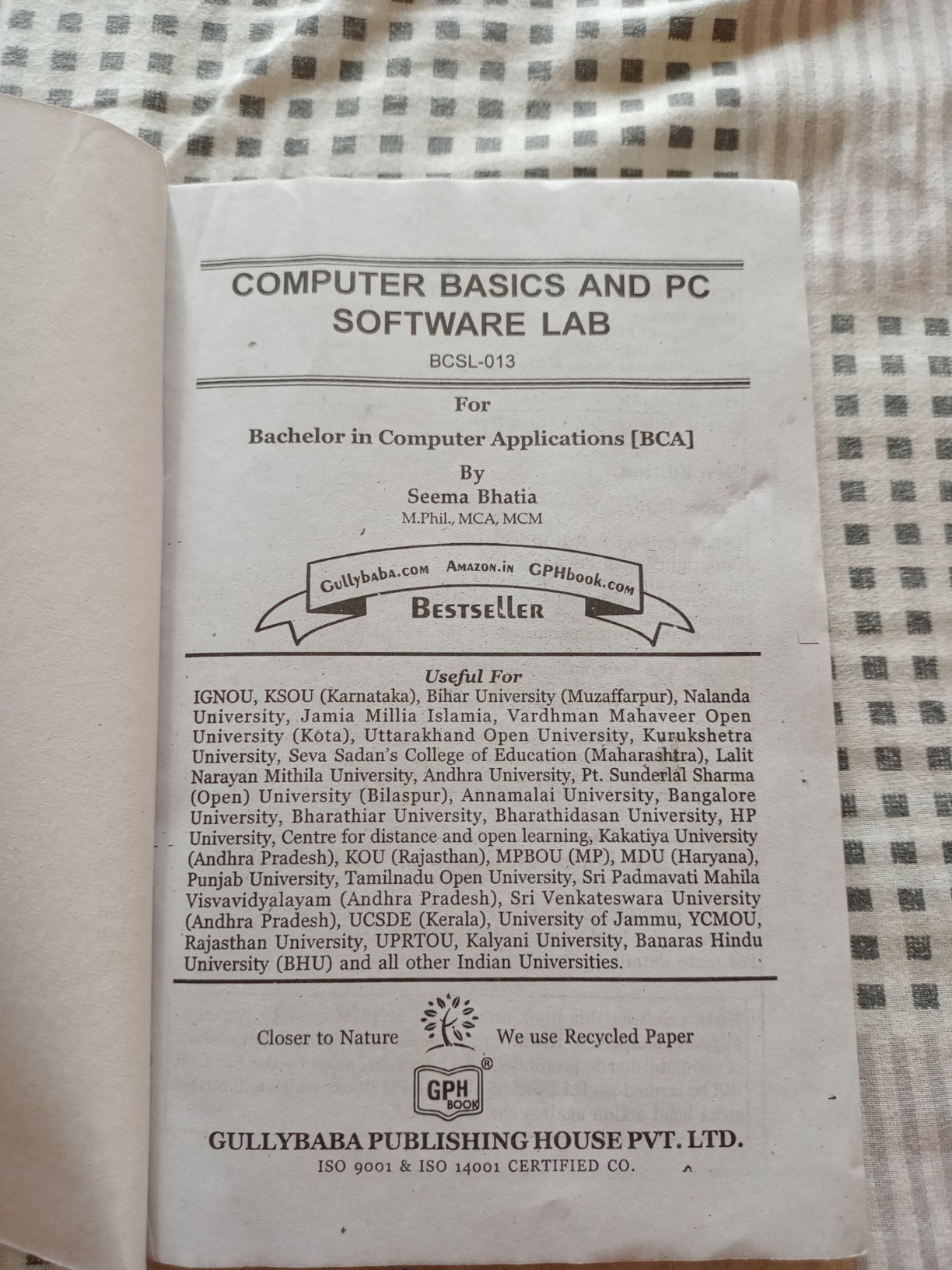 Buy Gullybaba IGNOU BCA 1st Sem BCSL-13 Computer Basics and PC Software ...