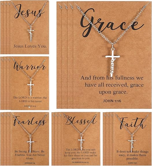 Amazon.com: ShioShin 24 Sets Christian Necklace for Women, Christian ...