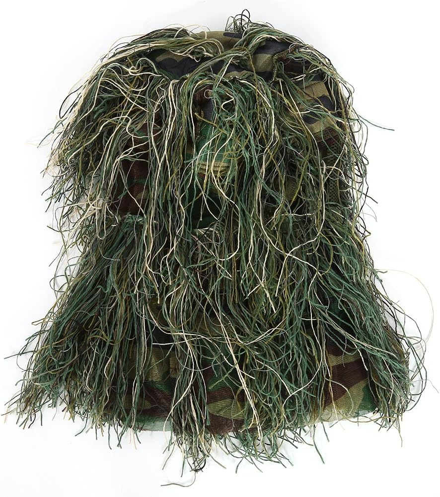 VGEBY 3D Woodland Camouflage Bush Head Cover Hat Ghillie Neting for ...