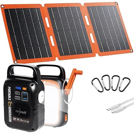 revolt Solarpanel faltbar: Kurbel-Dynamo-Powerstation (22,5 Ah) mit 21 ...