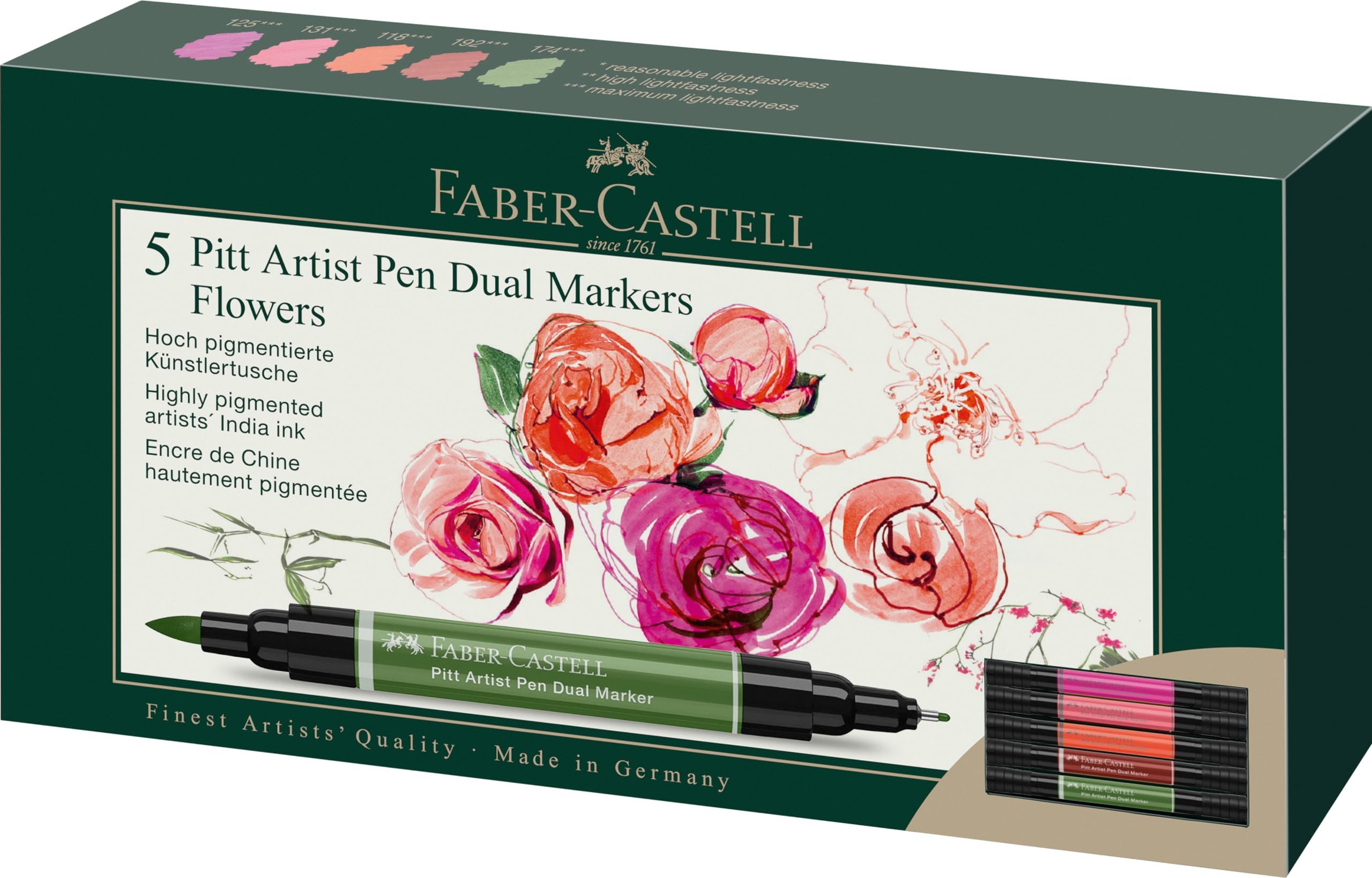 Amazon.com : Faber-Castell Pitt Artist Pen Dual Marker Ink Pen – Pack ...