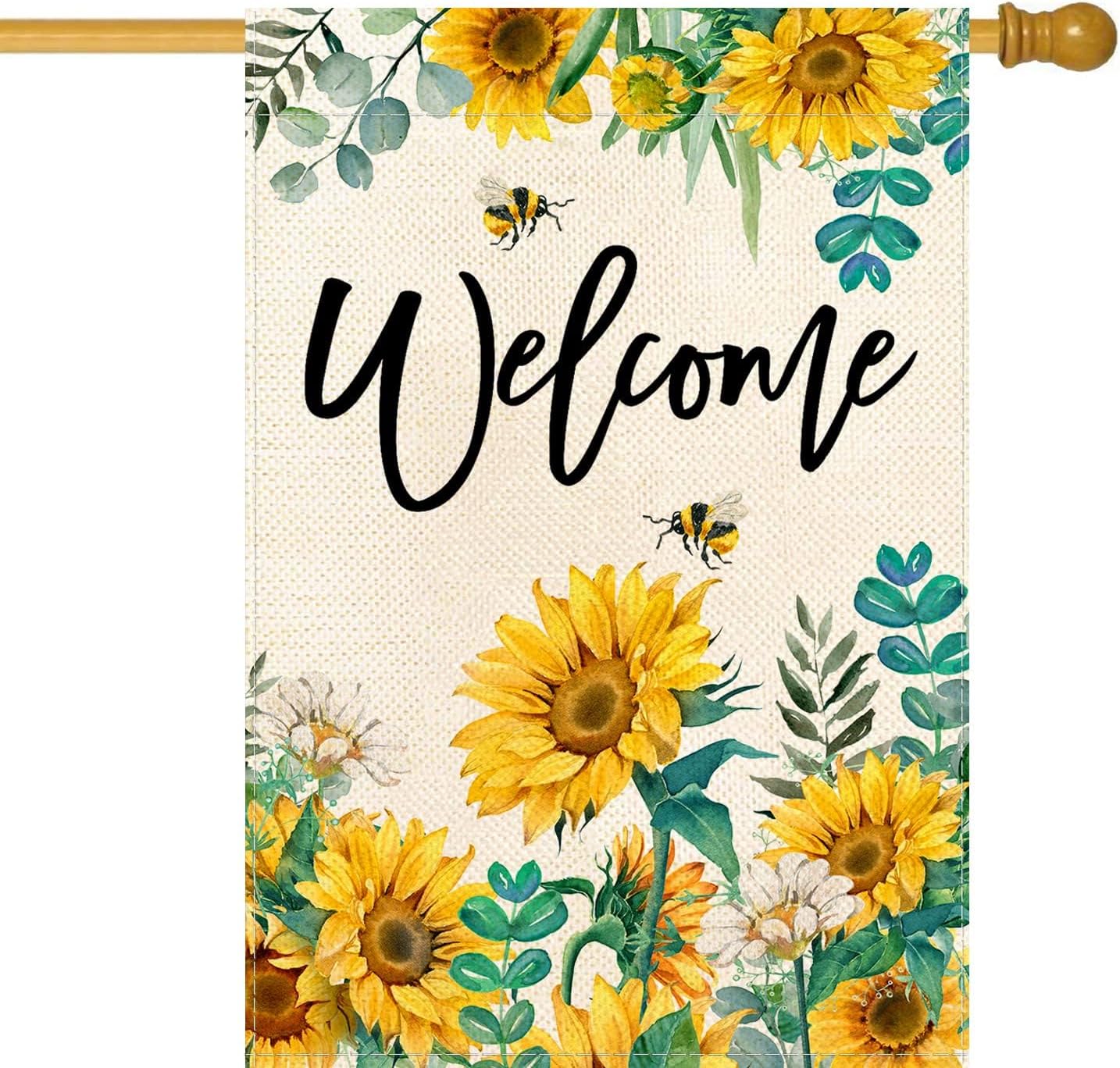 Amazon.com: Baccessor Spring Summer Sunflower House Flag Double Sided ...