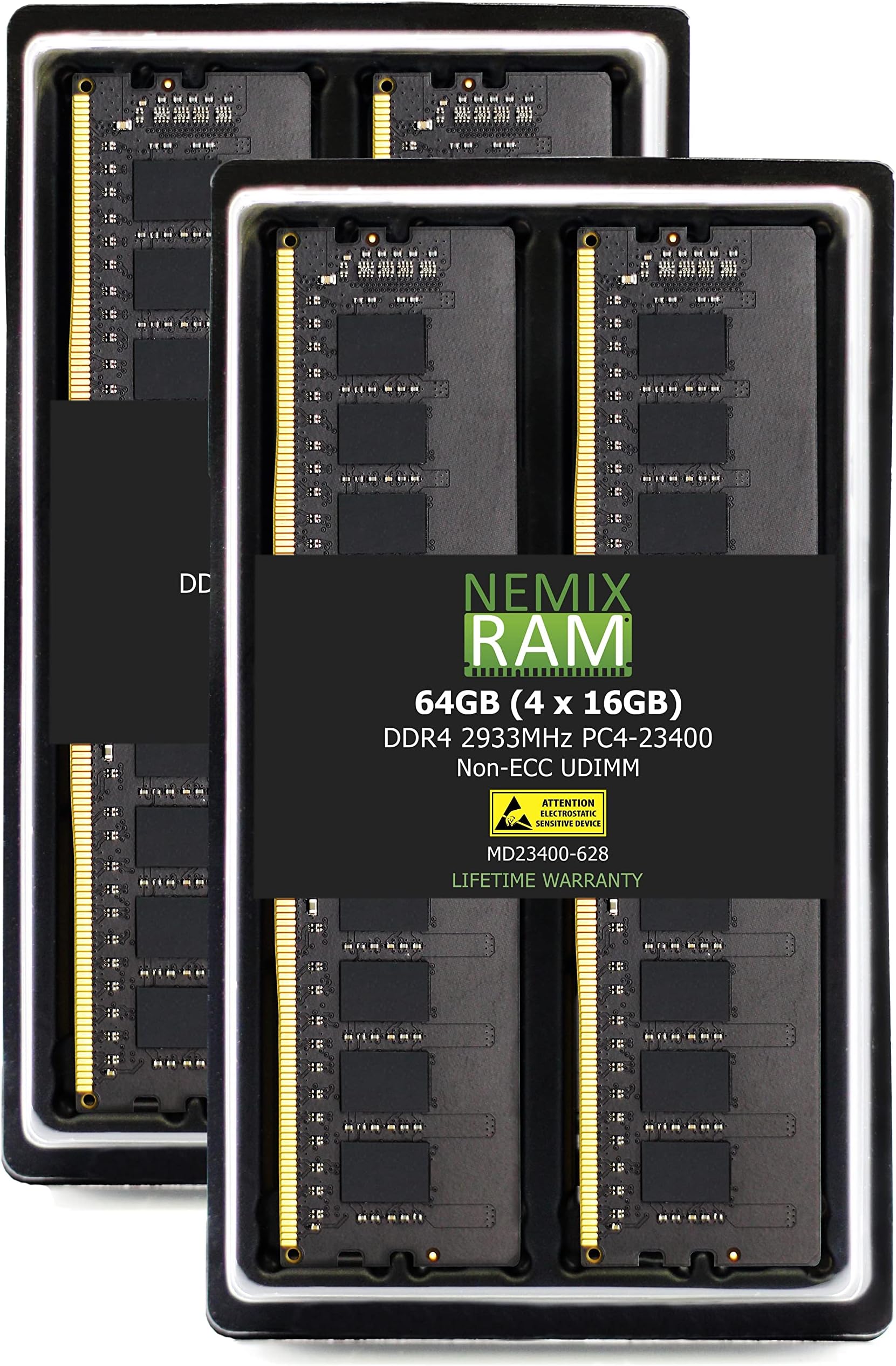 64GB Kit (8 x 8GB) DDR4-2933 PC4-23400 Non-ECC Unbuffered Desktop ...