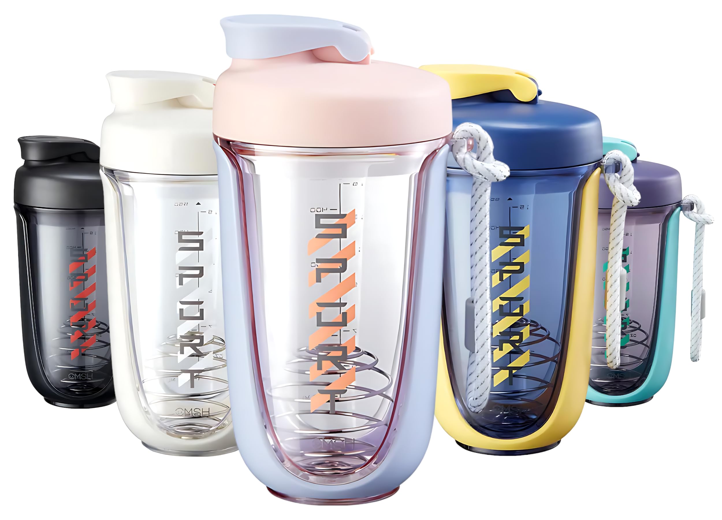 Qavi Protein Shaker Bottle With Stainless Steel Mixing Wire Ball and ...