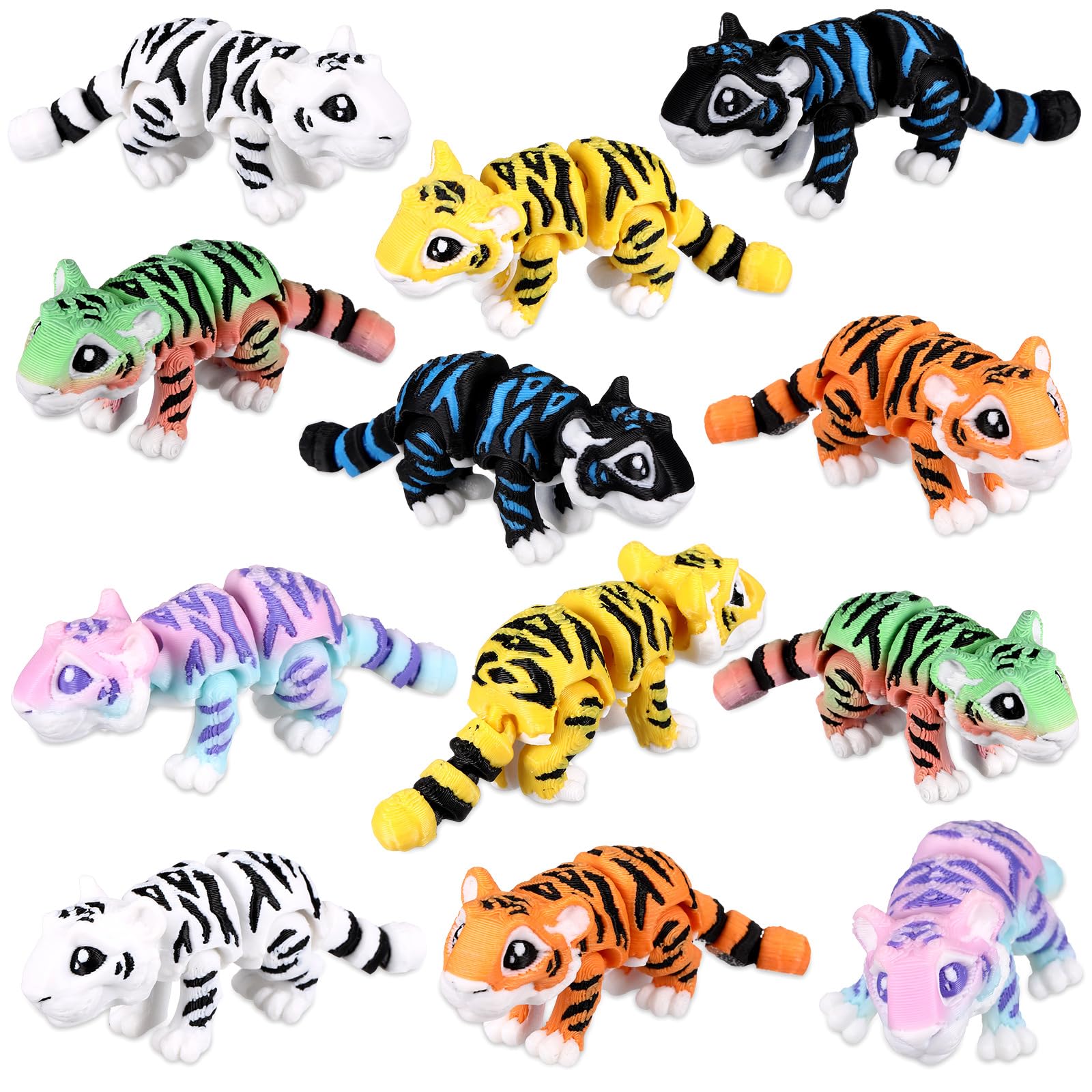Snapklik.com : 12 Pcs 3D Printed Tiger Fidget Toy 3D Printed Small ...