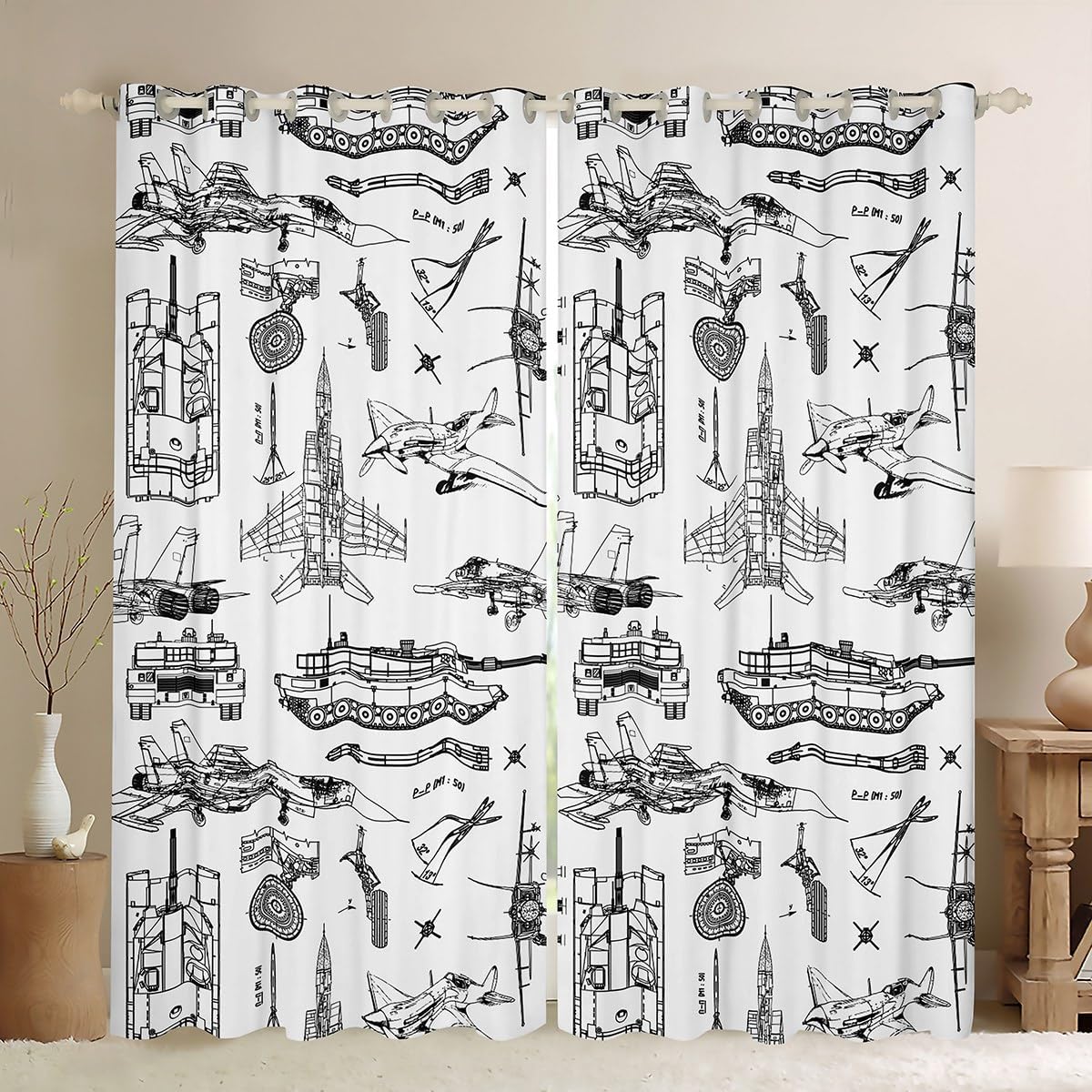 Amazon.com: Aircraft Window Curtain,Cars Tank Airplane Transport ...