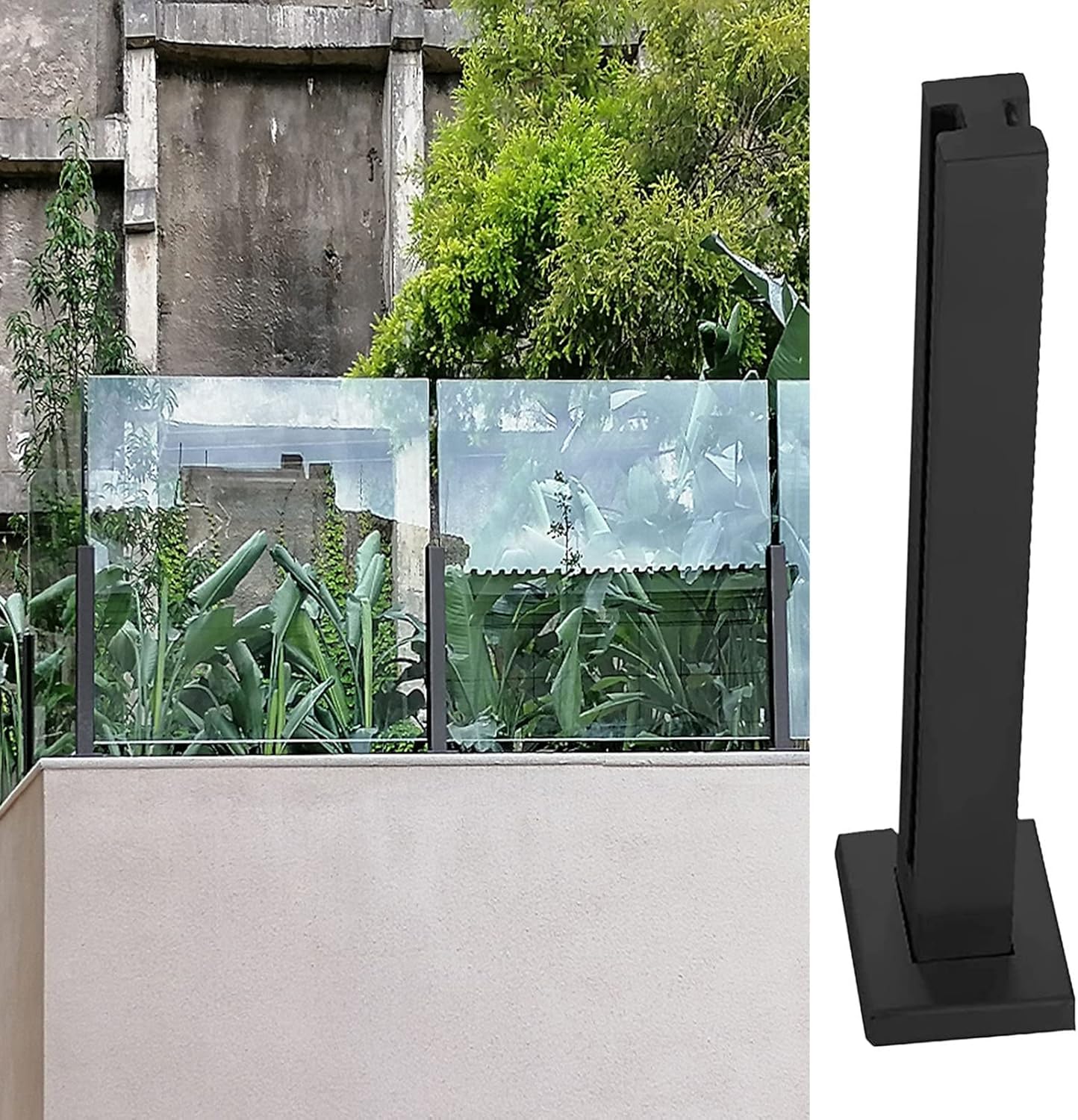 Amazon.com : Glass Panel Fencing Railing Post System Outdoor Deck Glass ...
