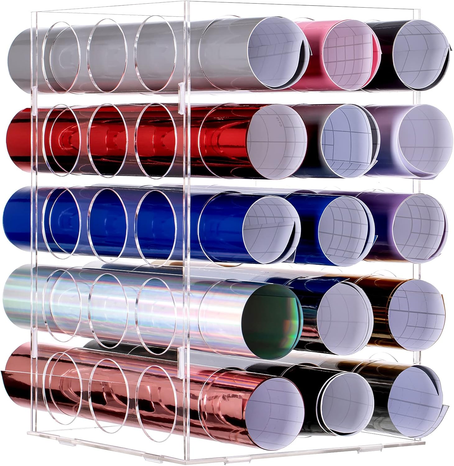 Amazon.com: 15-Holes Vinyl Holder Acrylic Vinyl Storage Rack Vinyl Roll ...