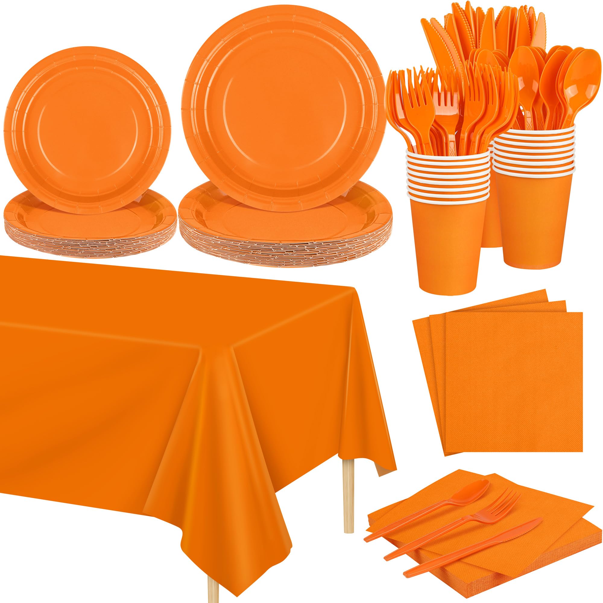 Amazon.com: Kochorie 169 Pieces Orange Party Supplies Disposable ...