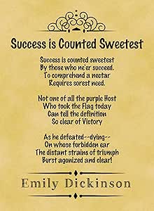 A4 Size Parchment Poster Classic Poem Emily Dickinson Success is ...