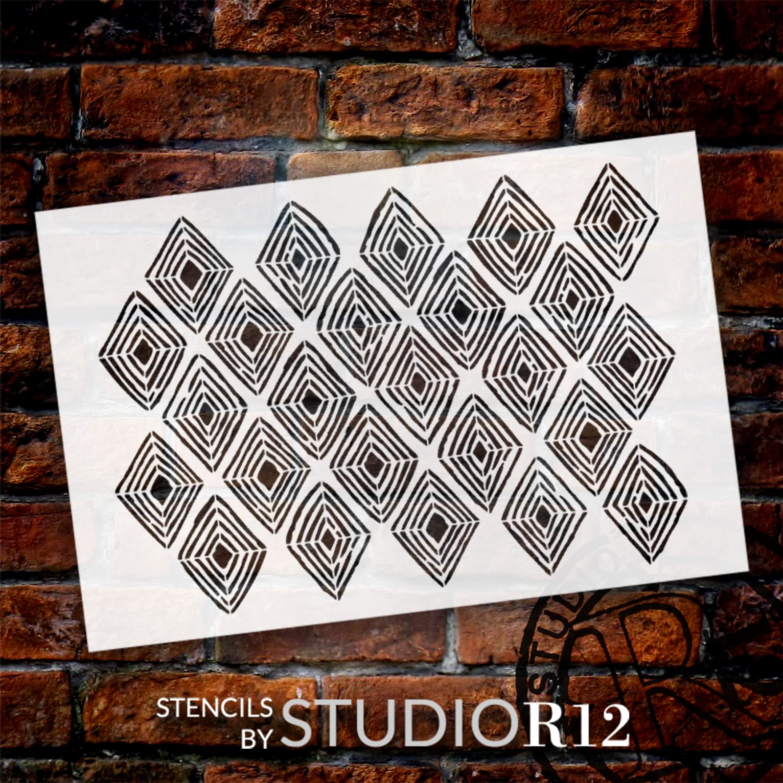 Ikat Pattern Printable Stencil Designs