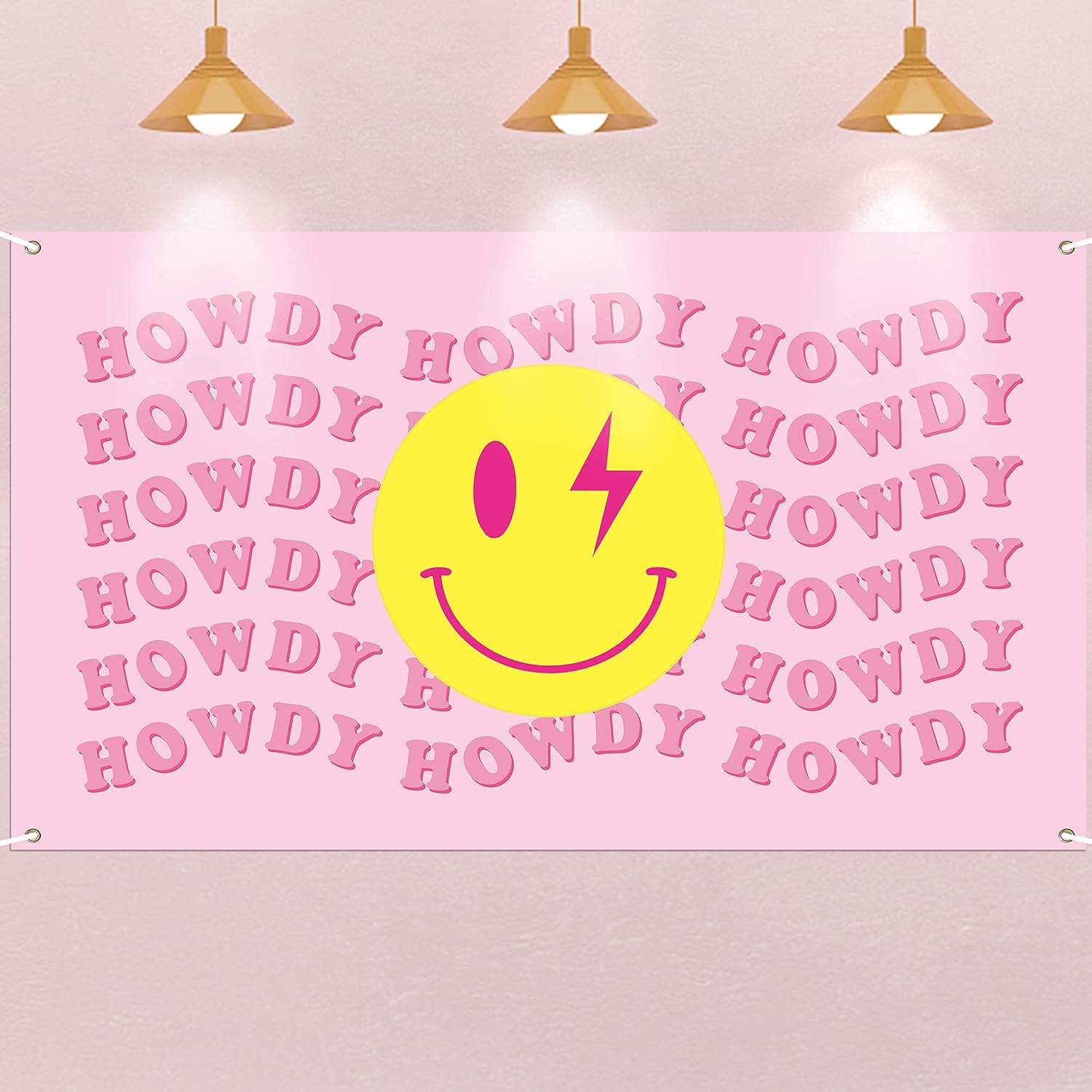 Amazon.com: Preppy Howdy Pink Birthday Party Banner Western Cowgirl ...