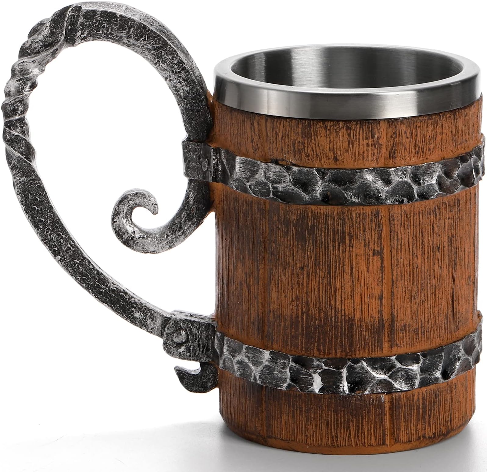 Amazon.com | Ottalent Nordic Viking Mug,Oak Wooden Beer Stein Stainless ...