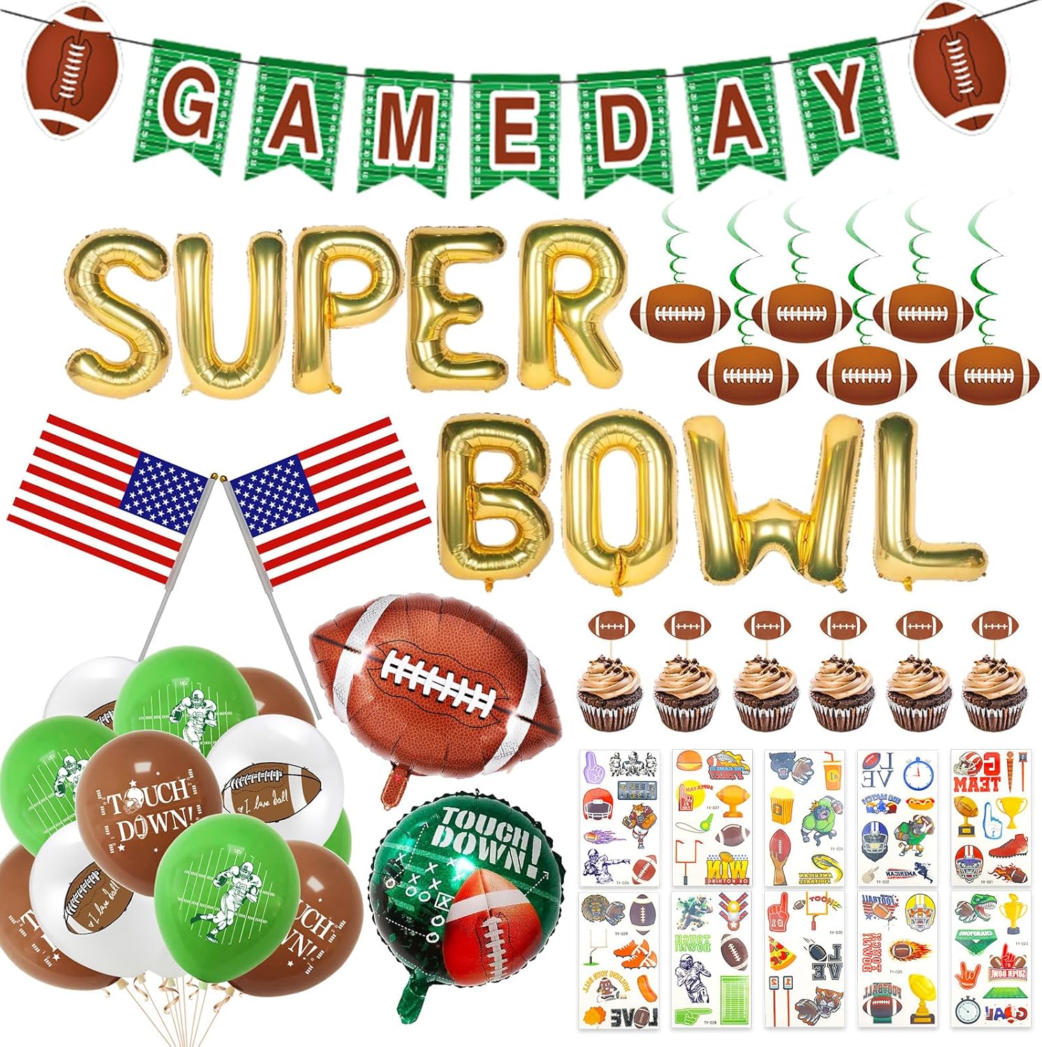 Luftballons Blau,59 stück American Football Deko-Set,Super Bowl ...
