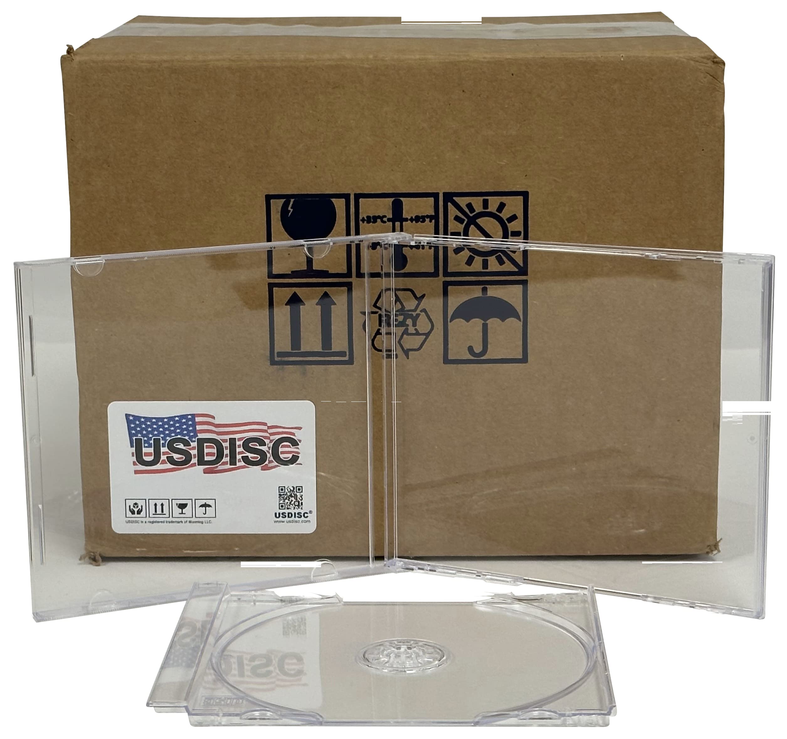 Amazon.com: USDISC CD Jewel Cases Standard 10.4mm Unassembled, Single 1 ...