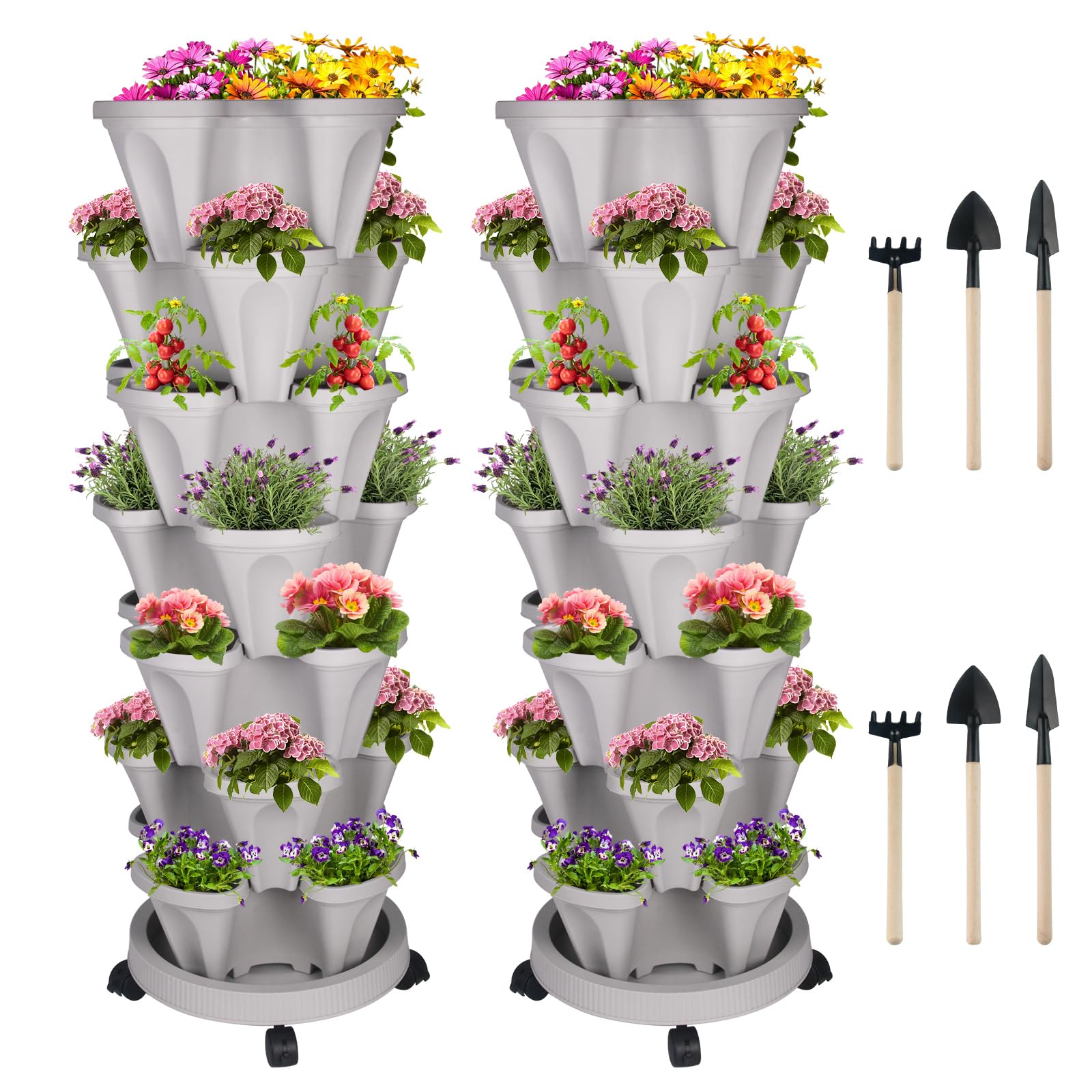 Amazon.com : Vertical Planter 7 Tier Stackable Planters Garden Planters ...