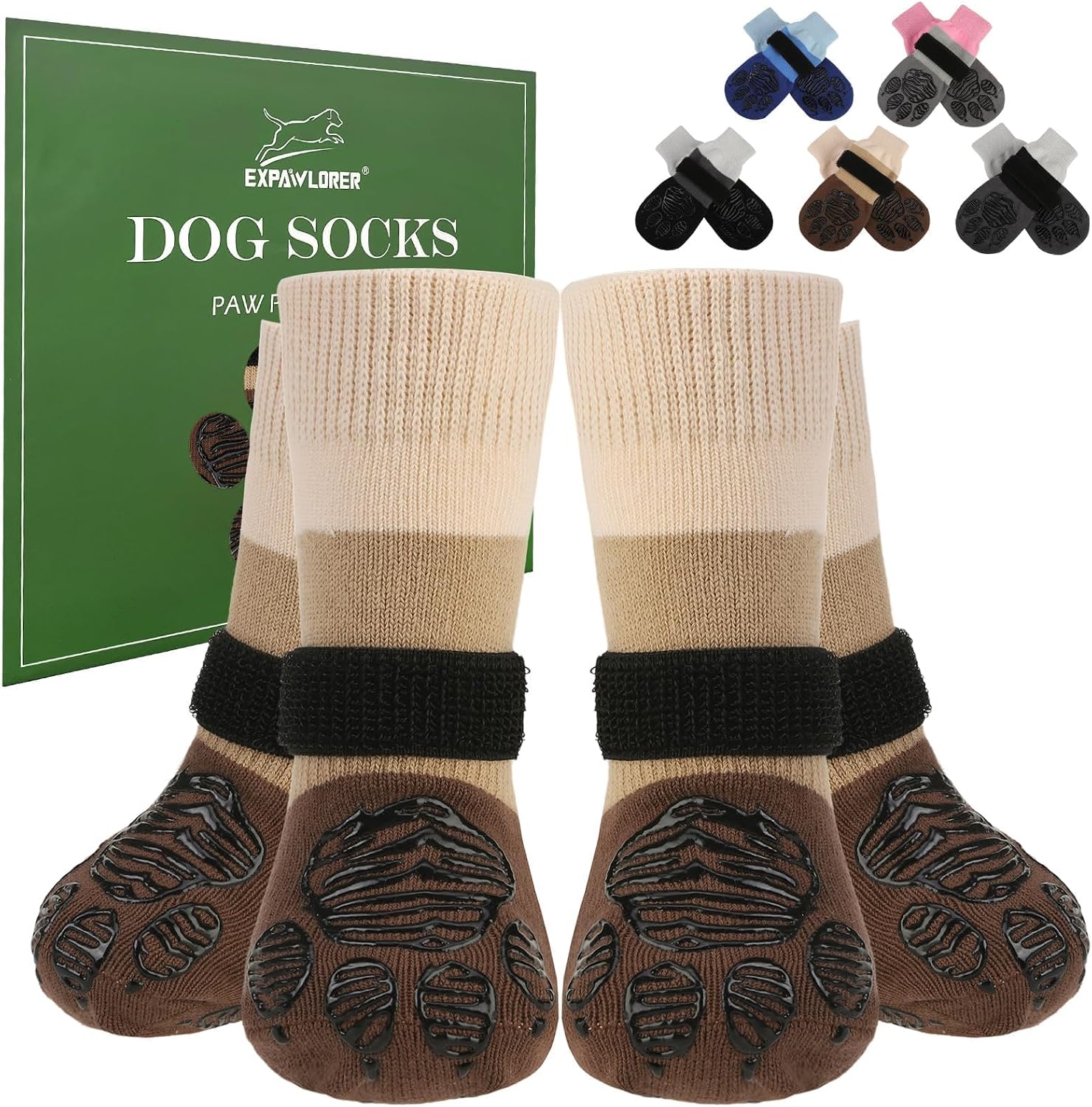 Amazon.com : EXPAWLORER Anti Slip Dog Socks to Prevent Licking Paws,Dog ...