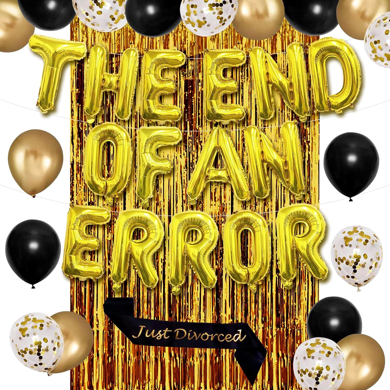 Amazon.com: TOLONAG Divorce Party Decorations Kit - 'THE END OF AN ...