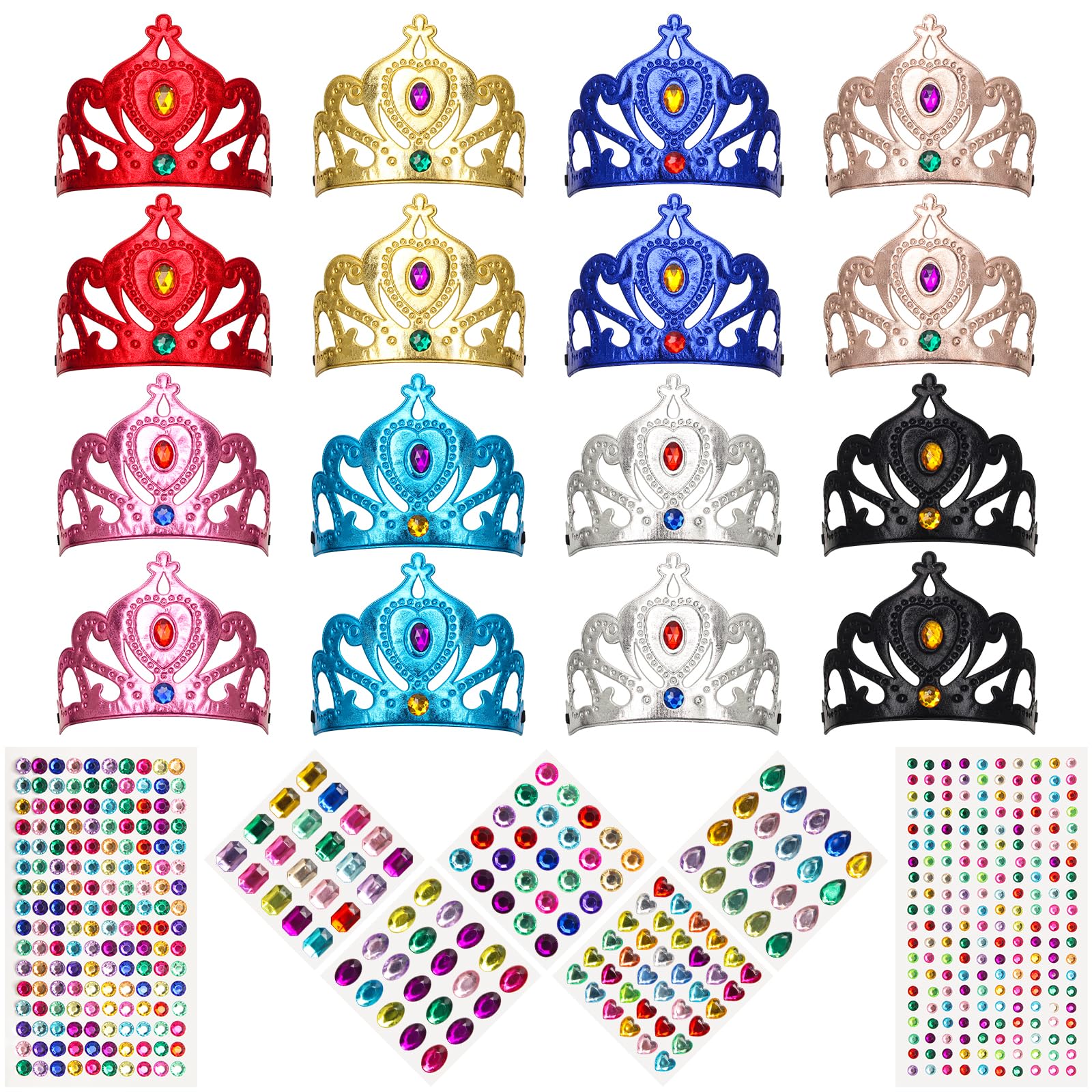 Snapklik.com : Hoedia 23 Packs Foam Princess Crowns And Tiaras For ...