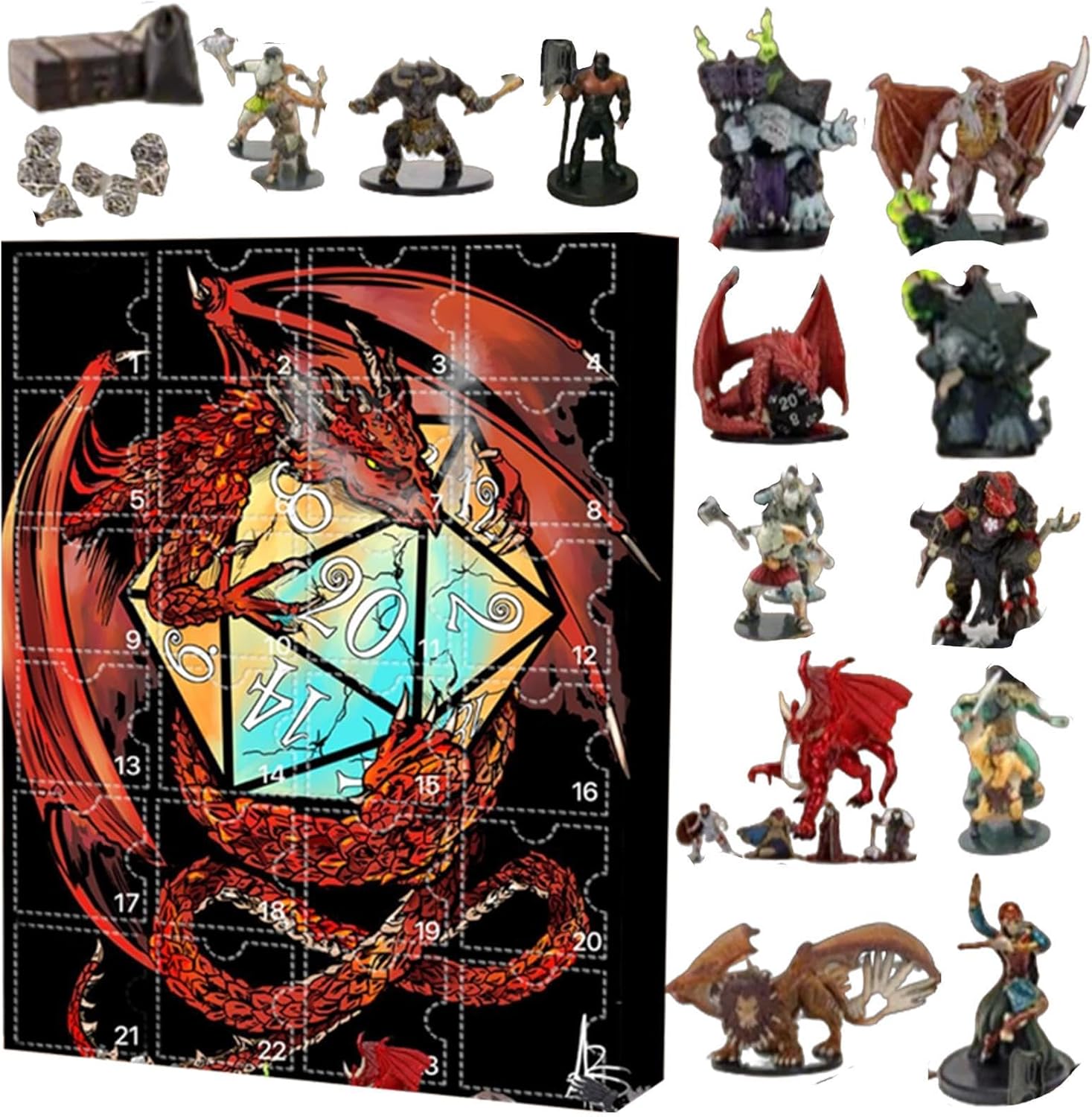 Dungeons Dragons Advent Calendar 2024, 24 Day DND Miniatures Figures ...