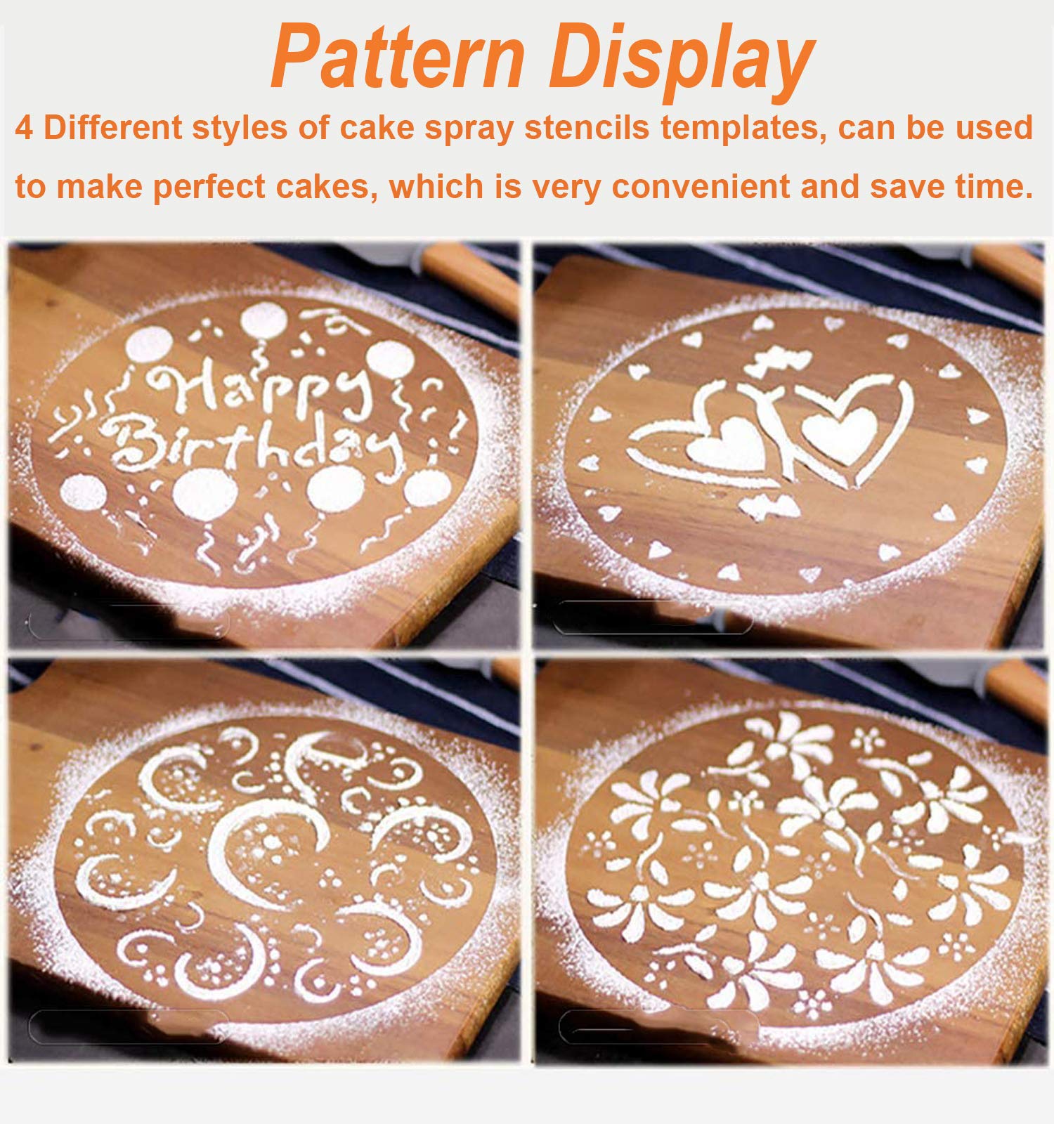 Printable Cake Stencils 4PCS/set Fondant Cake Stencil Carved Printing