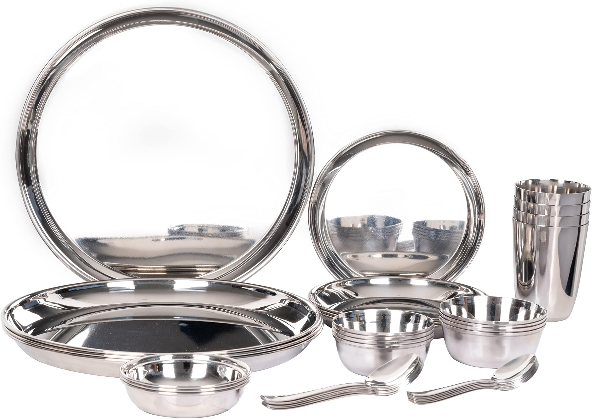 Amazon.com: WG inc Stainless Steel Dinner Set of 32 Pcs (Dinner Plates ...