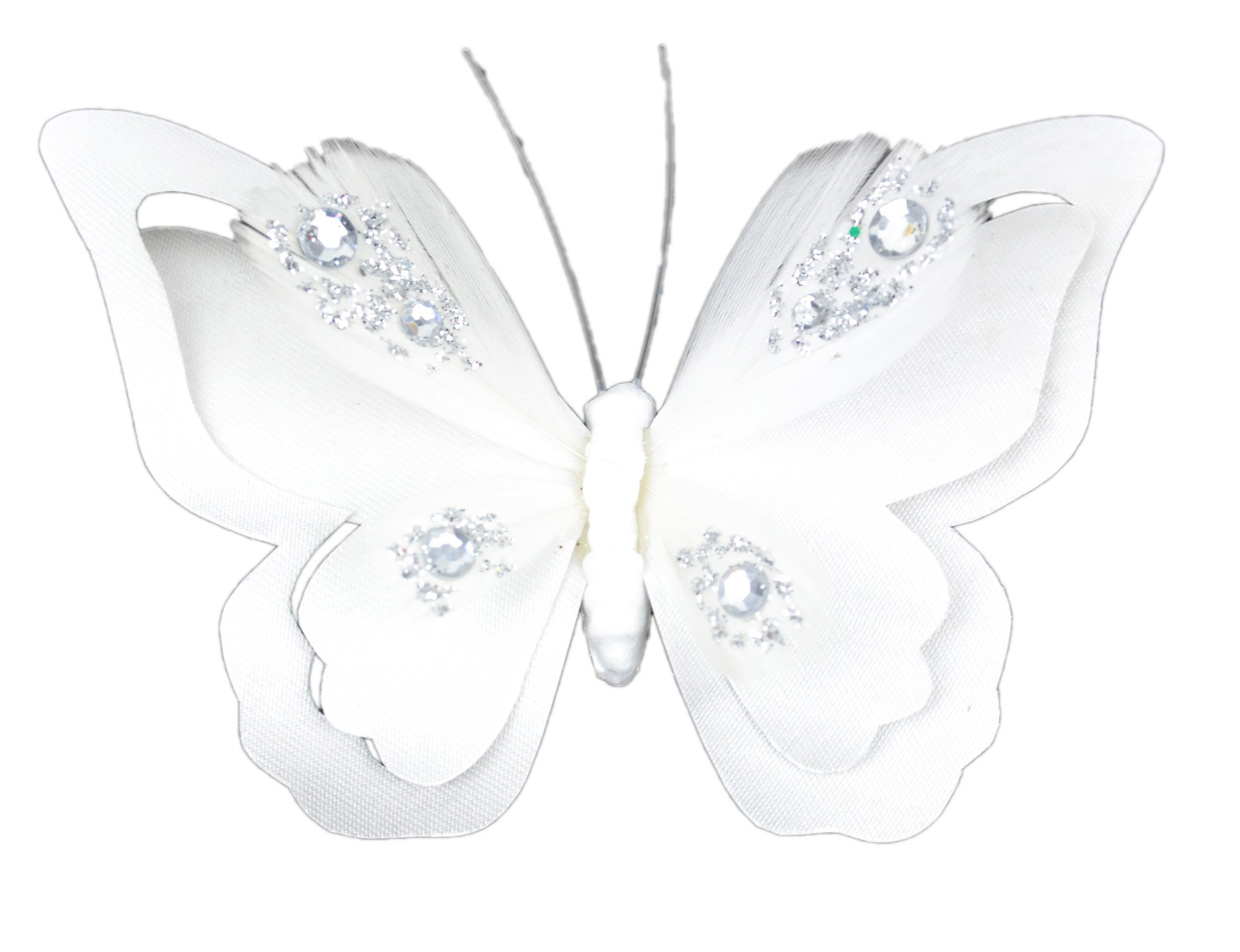 Amazon.com: Touch of Nature Fancy Satin Butterfly White on Clip, 4.25 ...