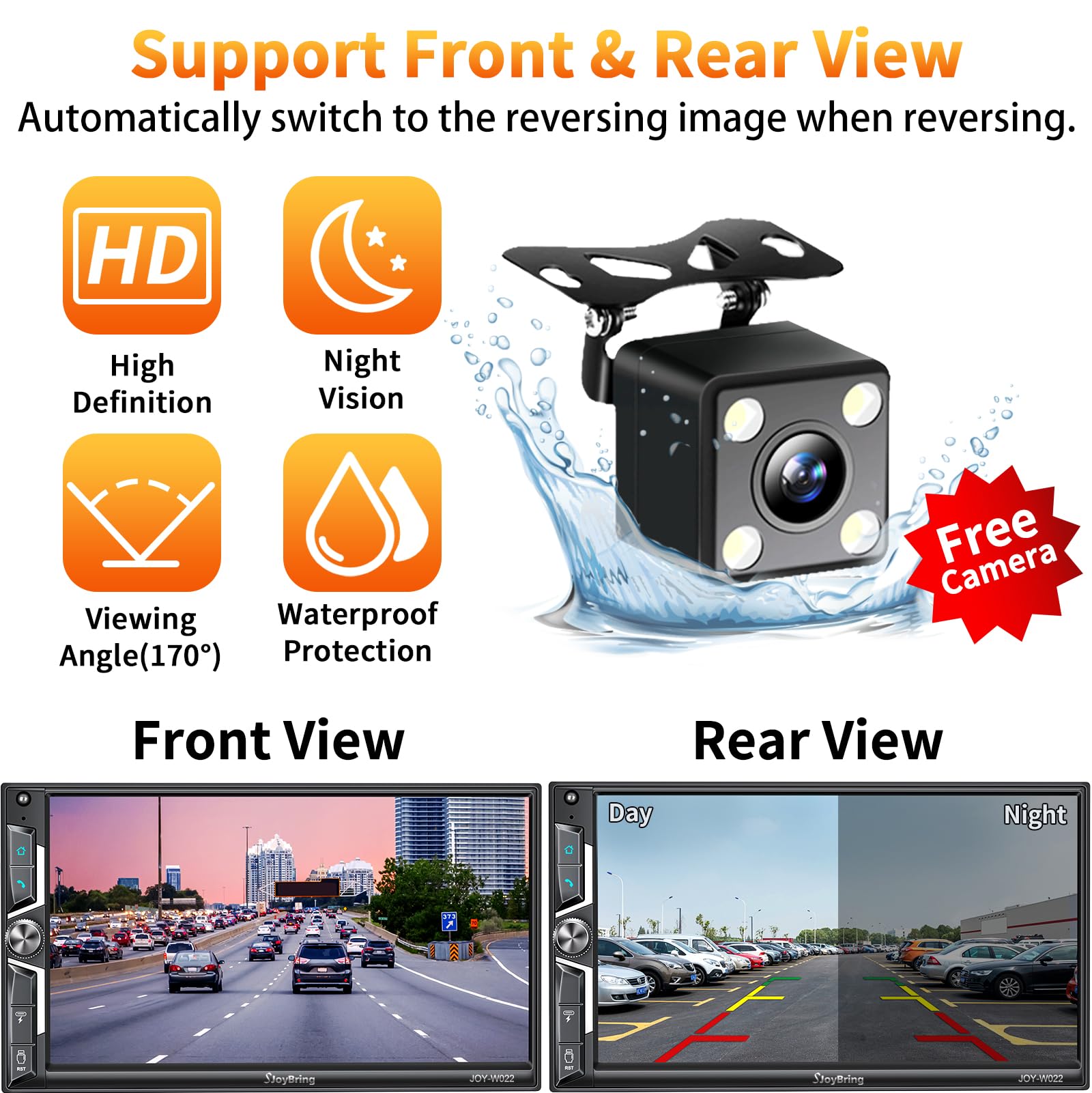 Snapklik.com : SJoyBring Wireless Double Din Car Stereo