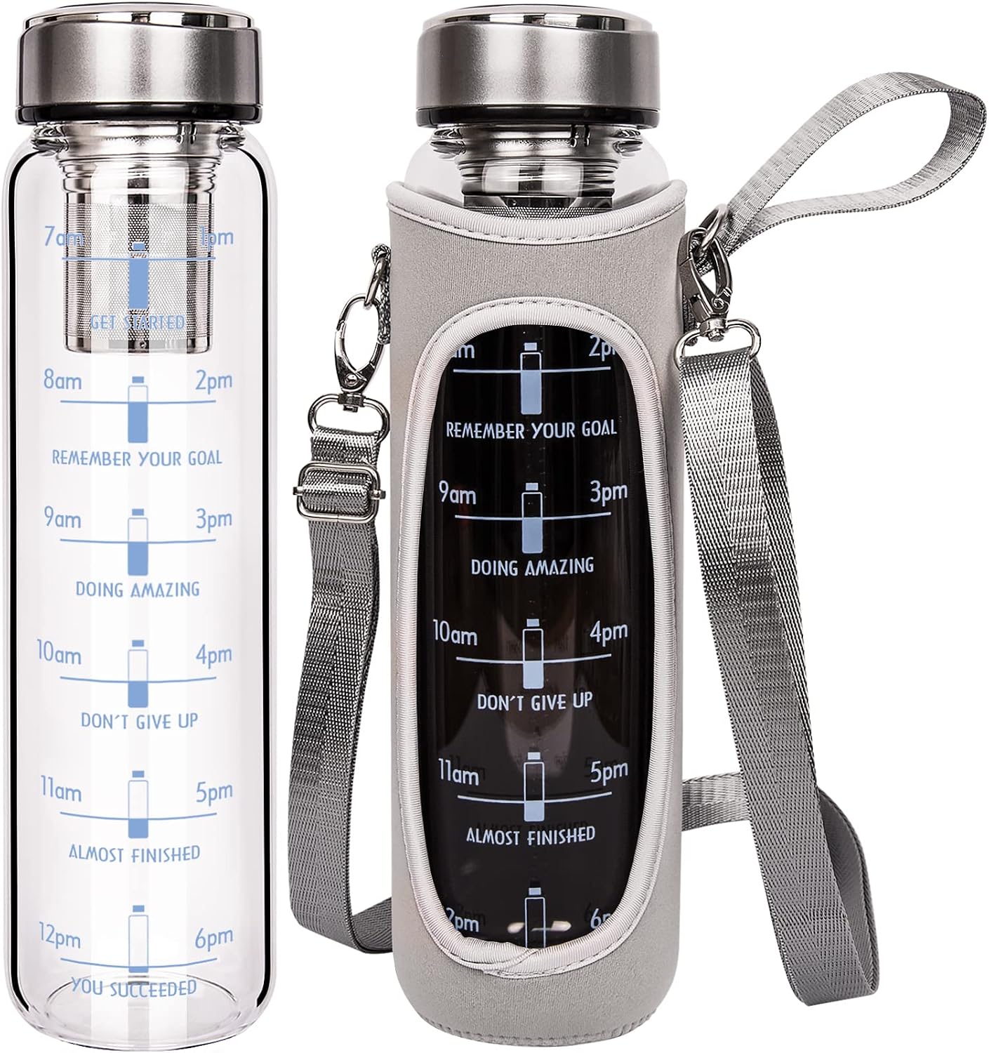 Amazon.com: SHBRIFA 32 oz Glass Water Bottle with Tea Infuser Glass Tea ...