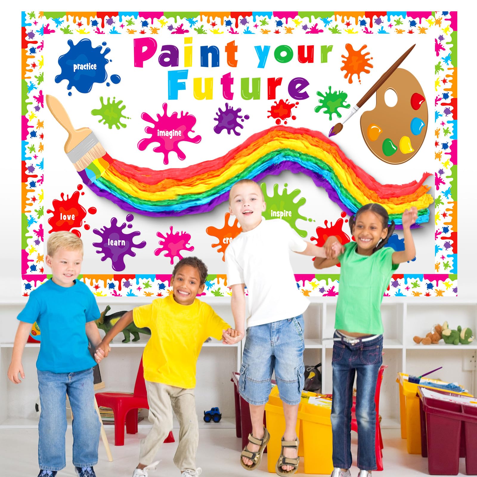 Snapklik.com : 62 Pcs Paint Splatter Wall Decor Art Paint Classroom ...