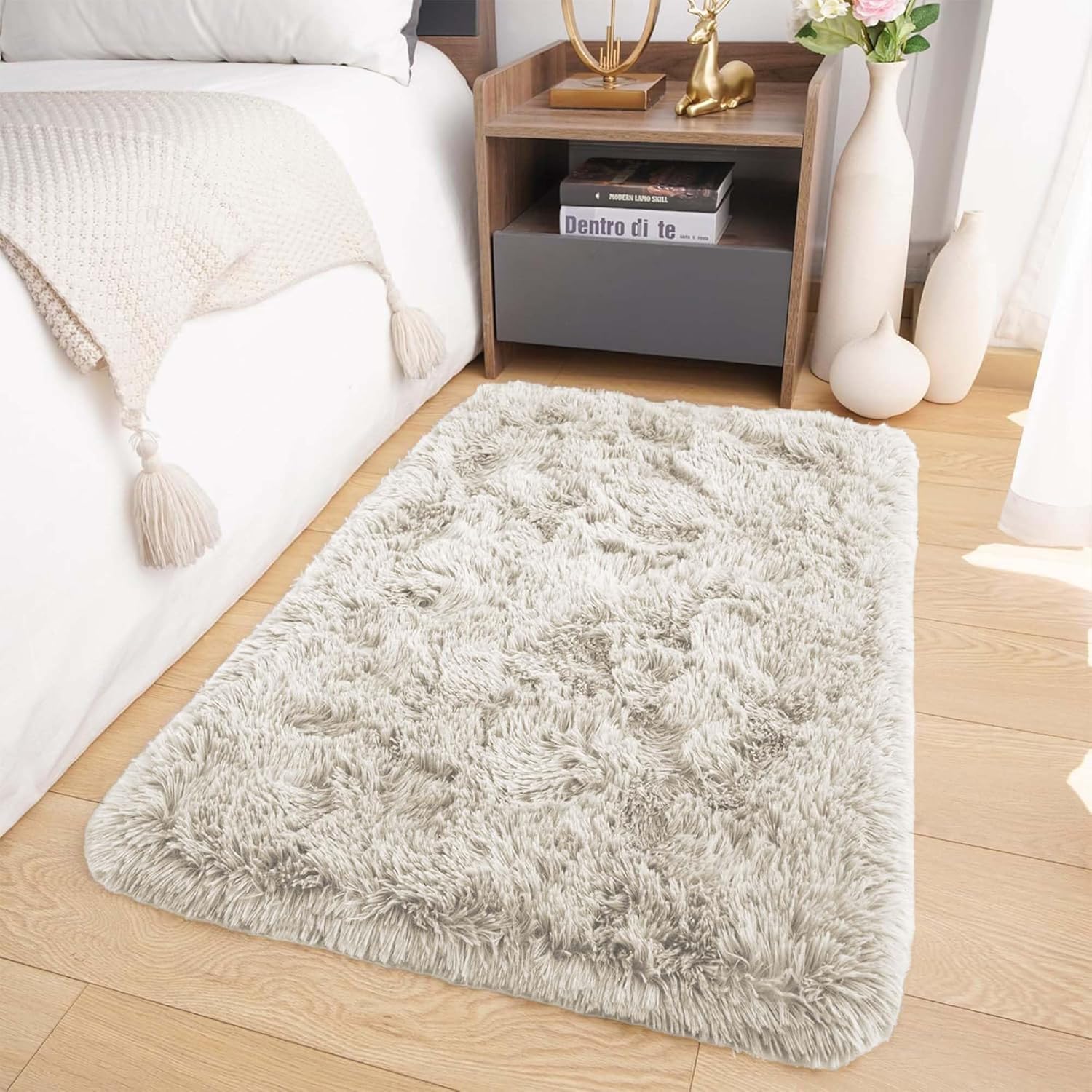 Oxford Homeware Rugs Living Room 60x110 cm – Cream Area Rugs for ...