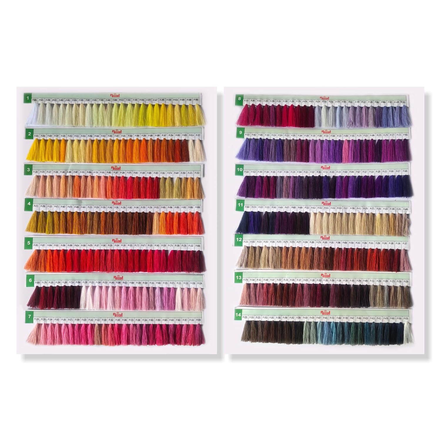 Royal Embroidery Threads | Spun Polyester Sewing Thread Shade Card ...