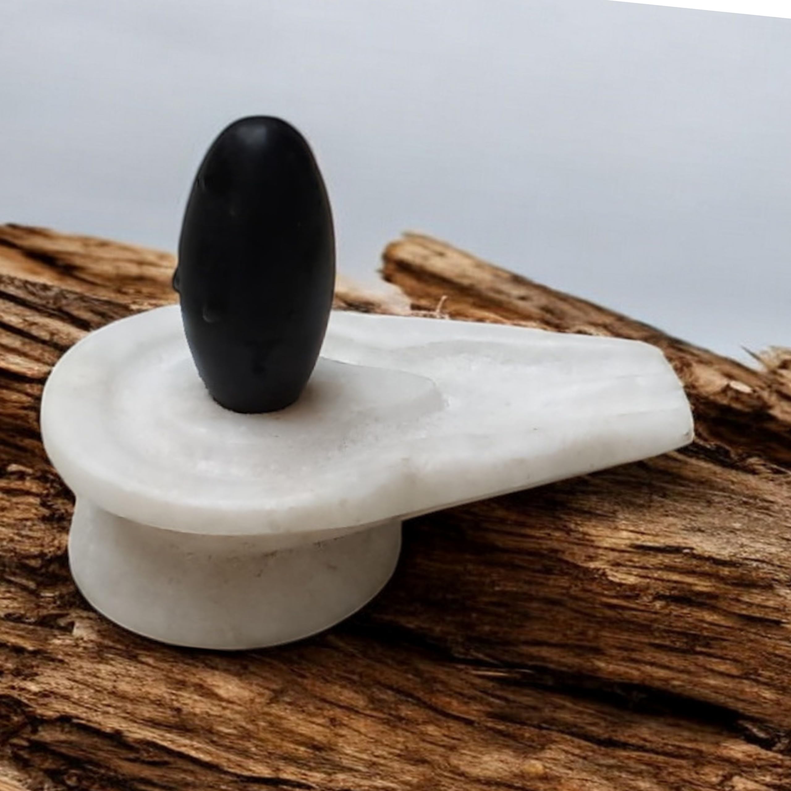 Narmada Shiva Lingam Statue With White Marble Yoni From India ...