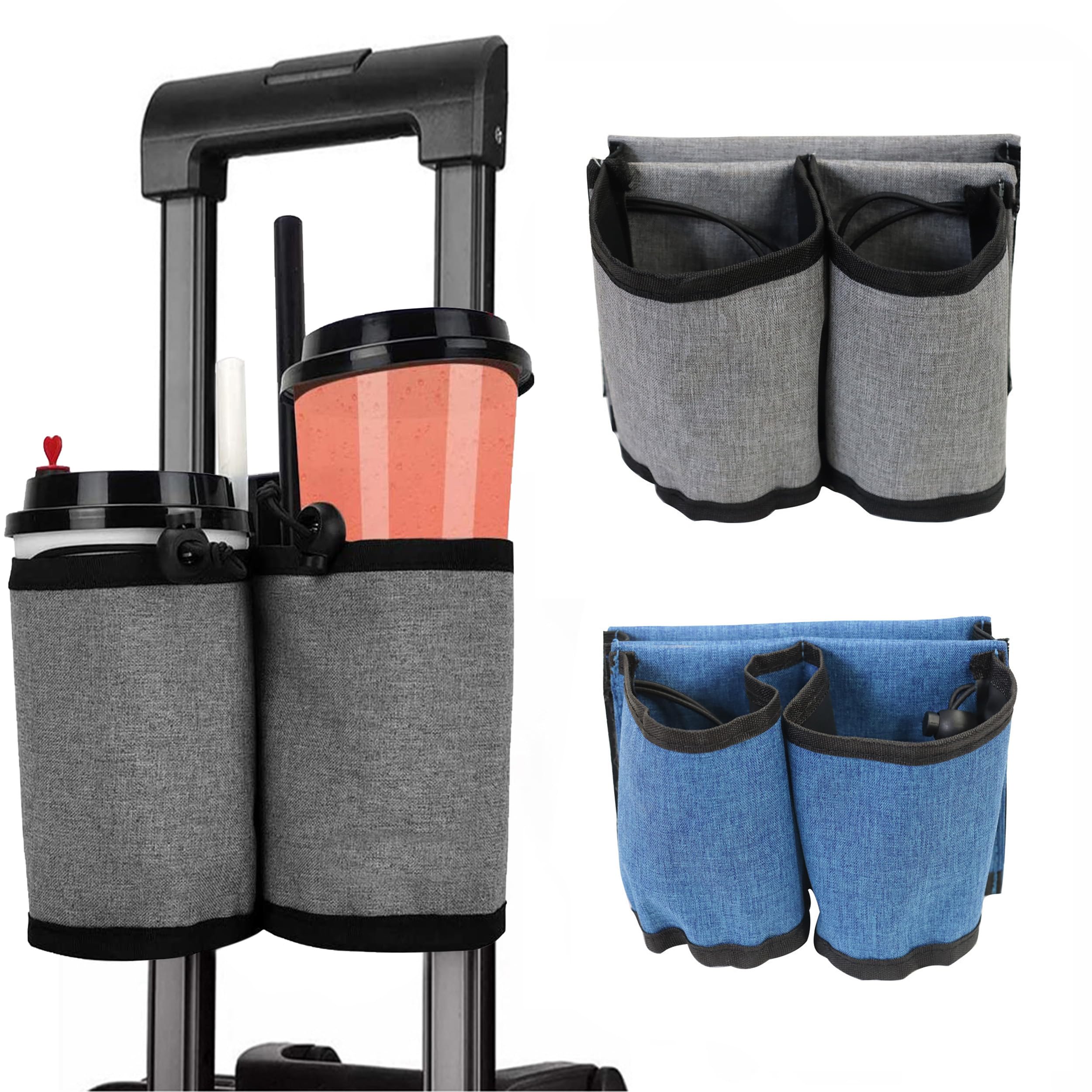2 Pcs Luggage Travel Cup Holders, Portable Luggage Cup Holder for ...