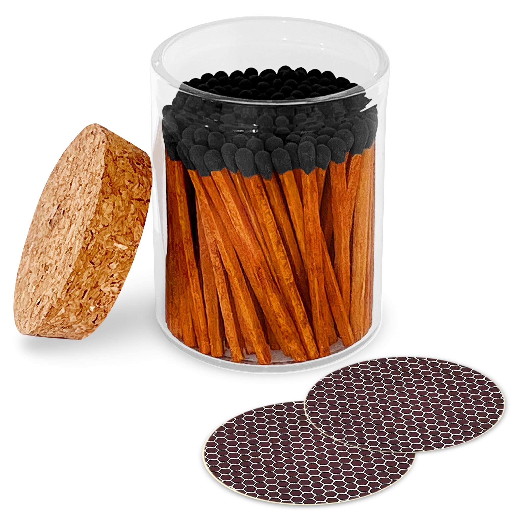 Amazon.com: 2" Espresso Matches in a Jar + Striker Stickers Included ...