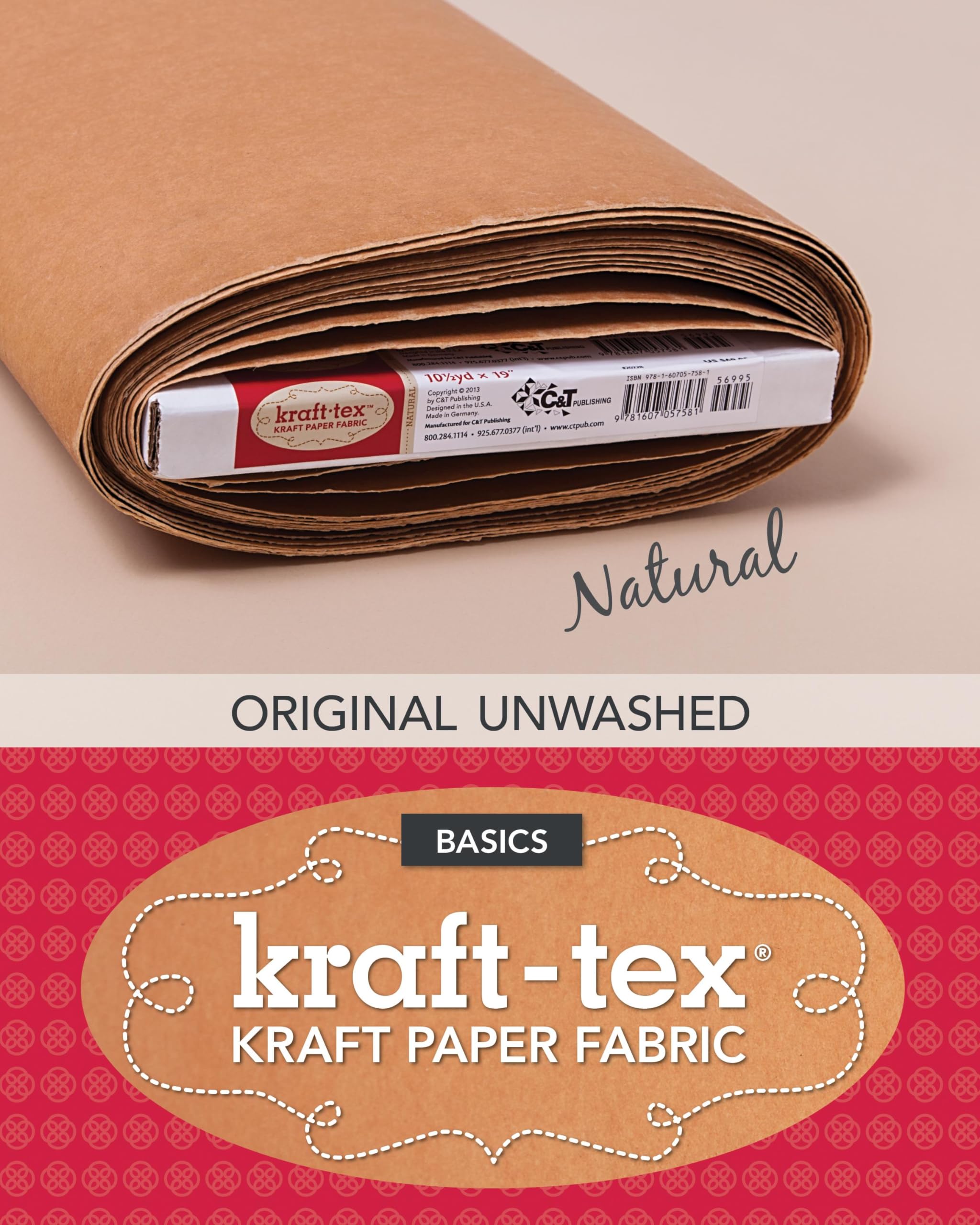 Amazon.com: kraft-tex Bolt Natural Original Unwashed: Kraft Fabric ...
