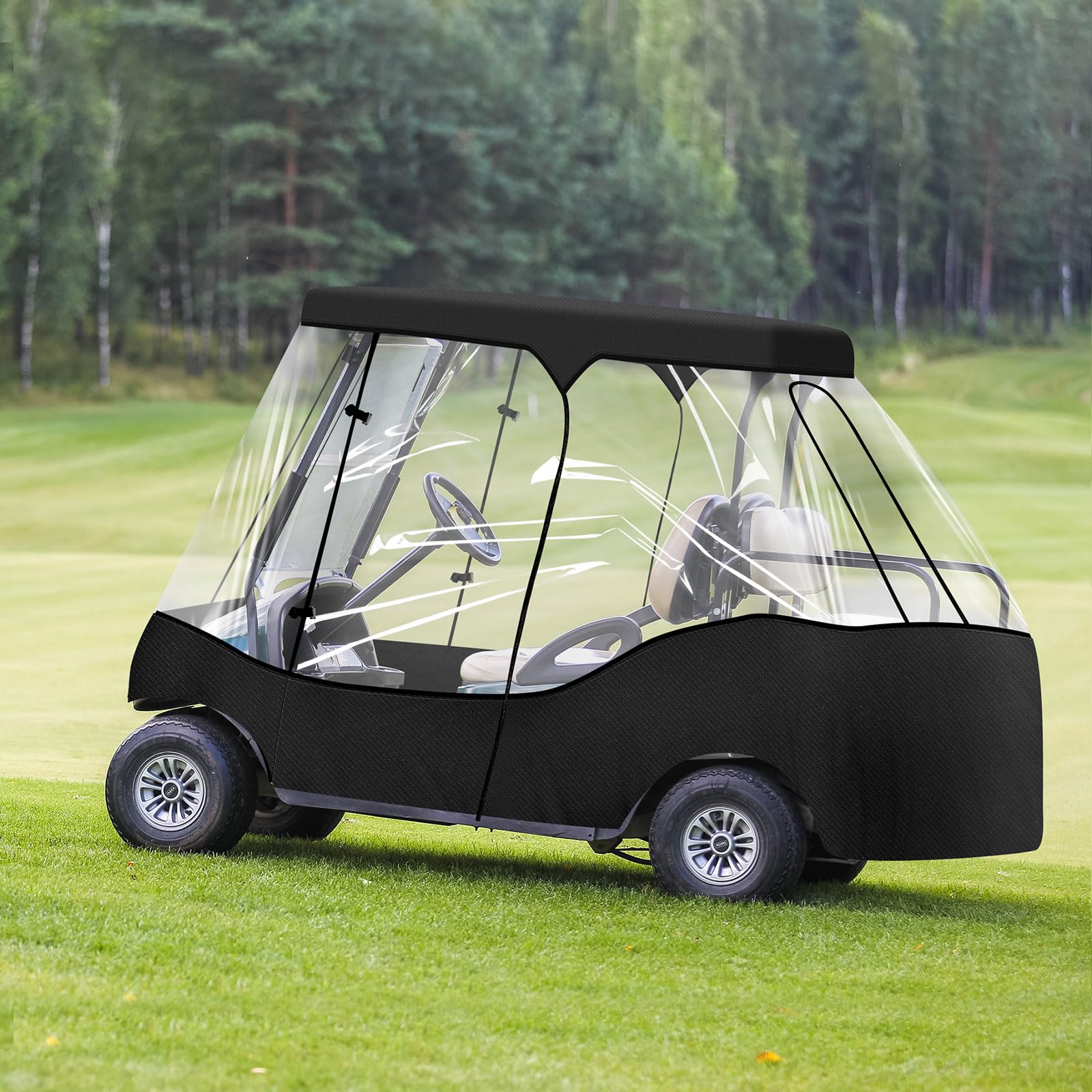 Windyun 2 + 2 Person Golf Cart Cover Short Roof 58" (2 Front 2 Rear ...