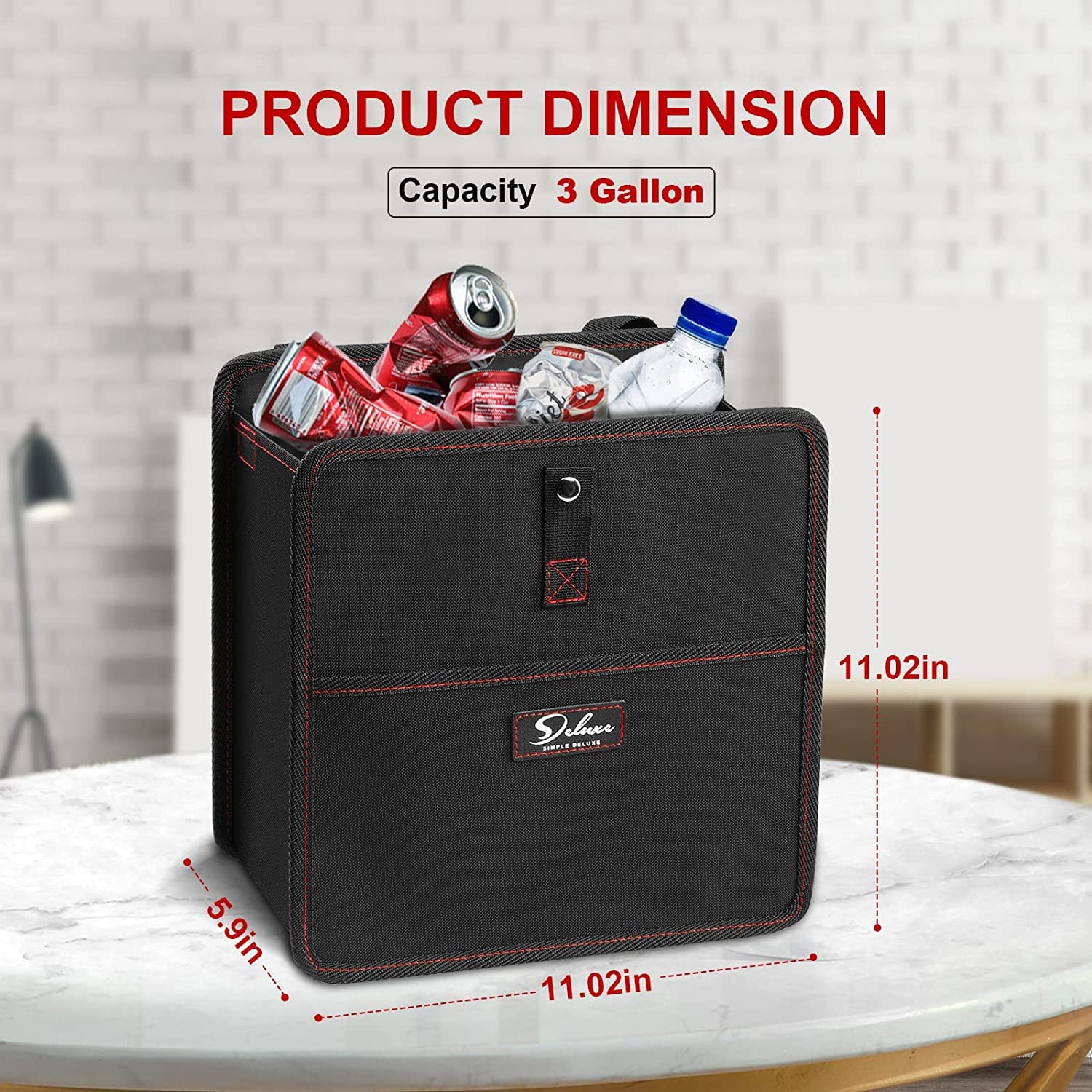 Snapklik.com : Simple Deluxe 2-Piece Car Trash Can Kit, Multipurpose ...
