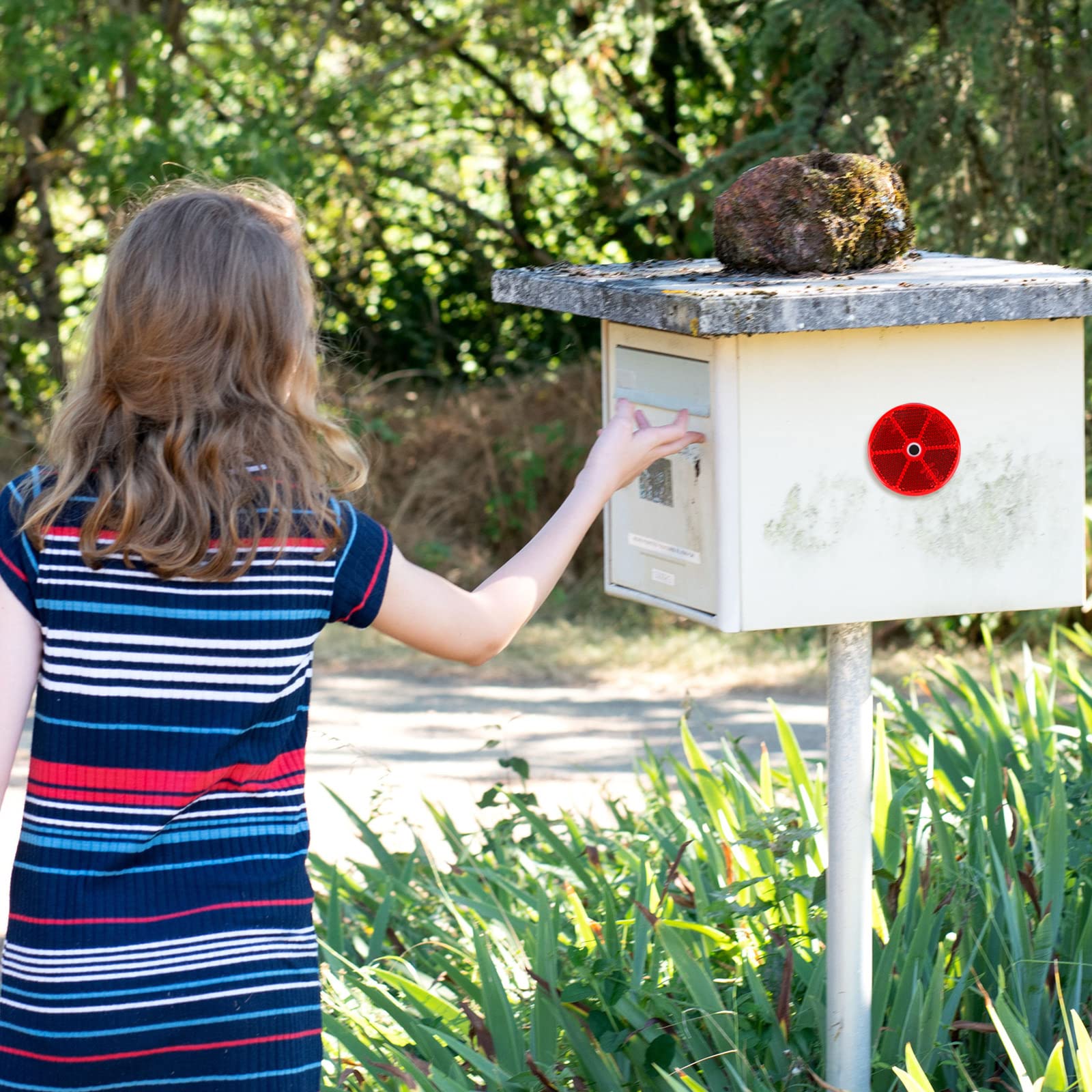 Round Reflectors Red 16 Pack Red Safety Reflectors For Driveway Posts ...