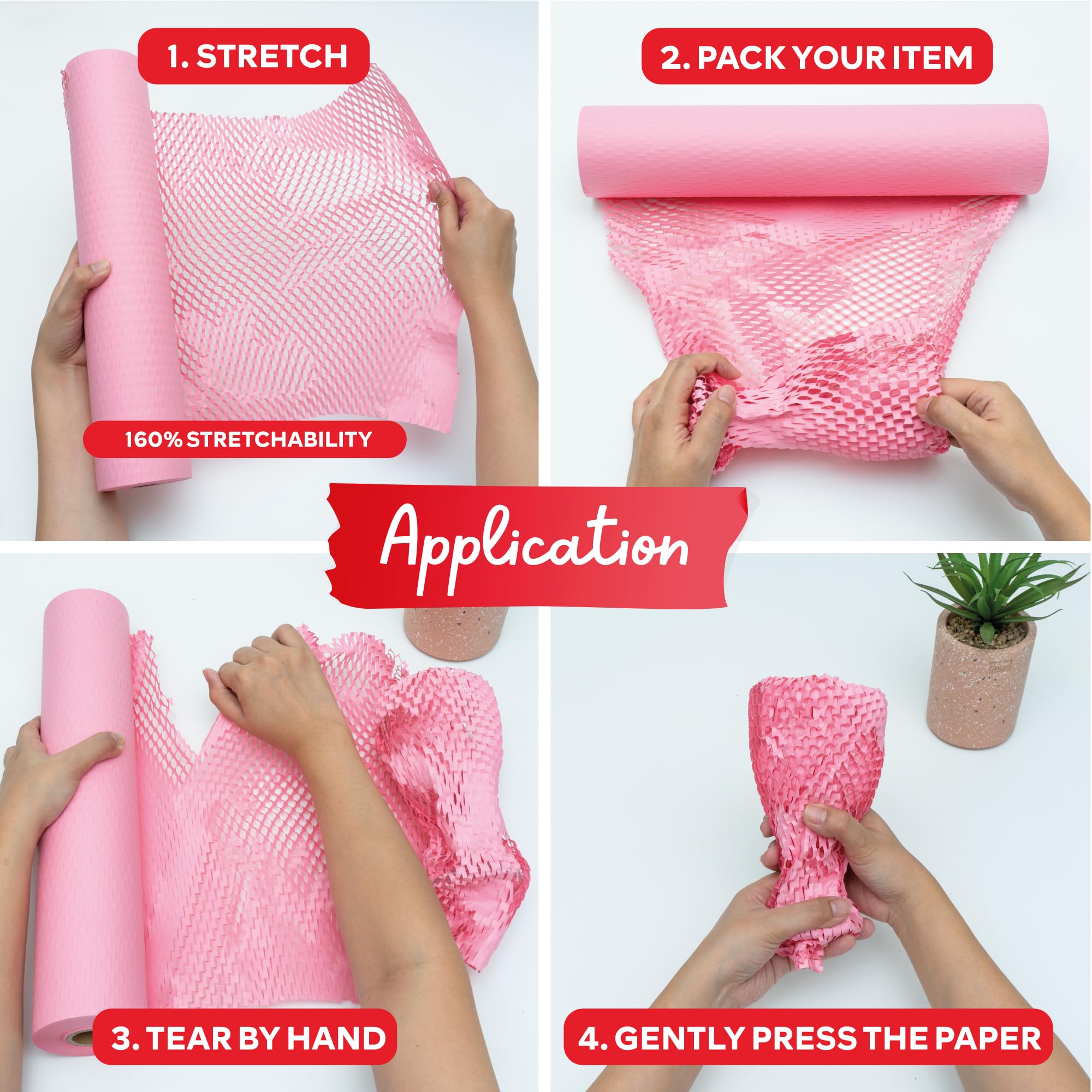 Snapklik.com : Pink Honeycomb Packing Paper For Moving 15-Inch X 118 ...
