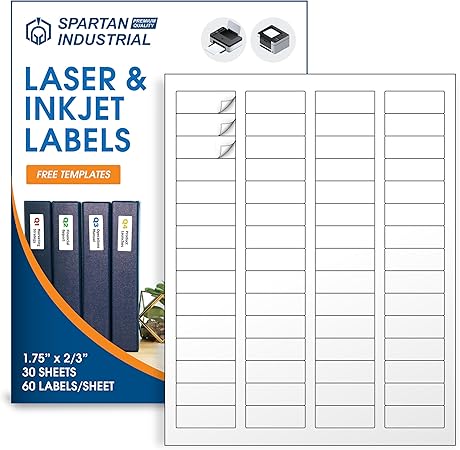 Amazon.com : Spartan Industrial Printable Laser and Inkjet Labels - 1 3 ...