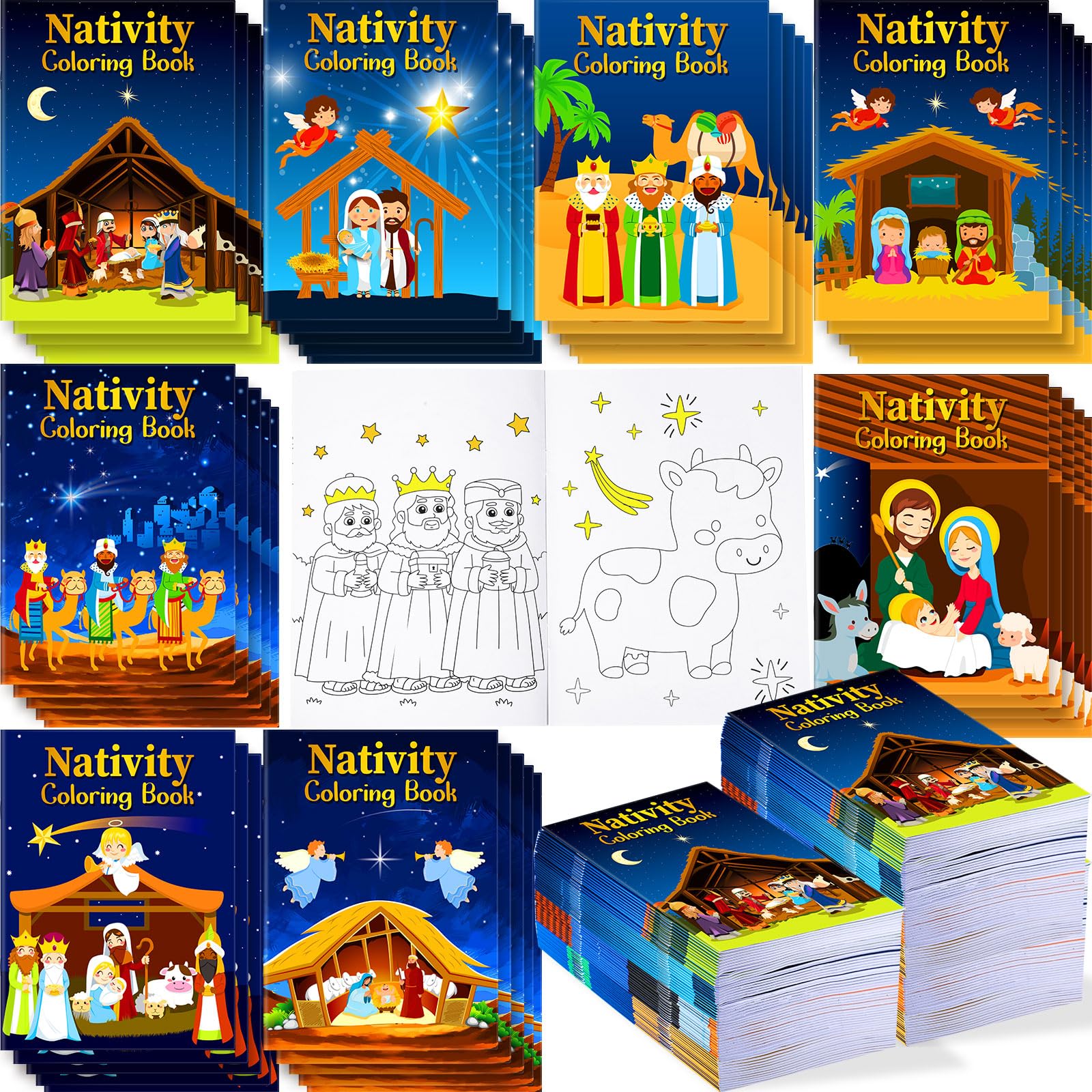 Snapklik.com : Cholemy Christmas Nativity Coloring Books Bulk Religious ...