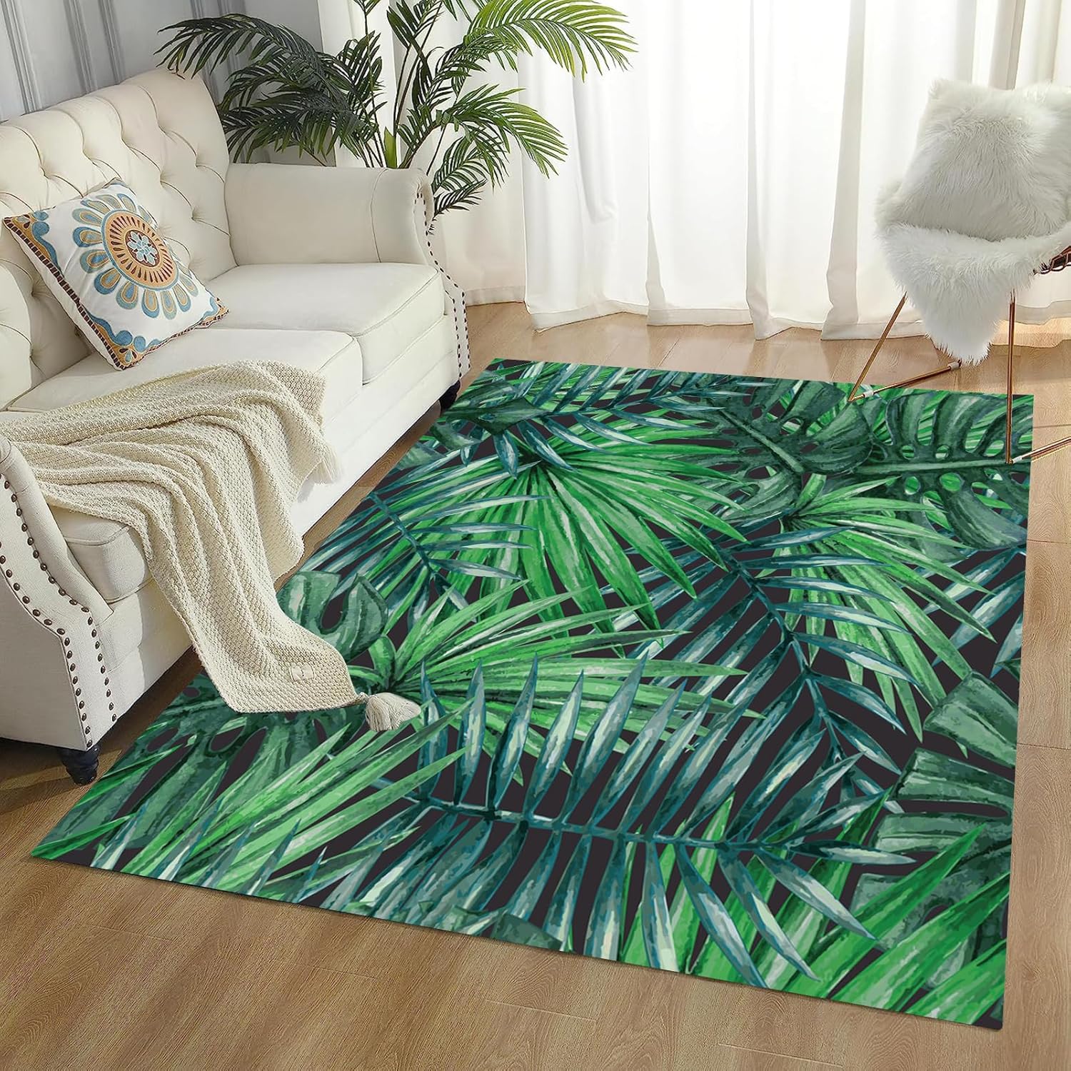 Amazon.com: Mothy Tropical Palm Leaves 1.5x2.5ft Rugs for Living Room ...