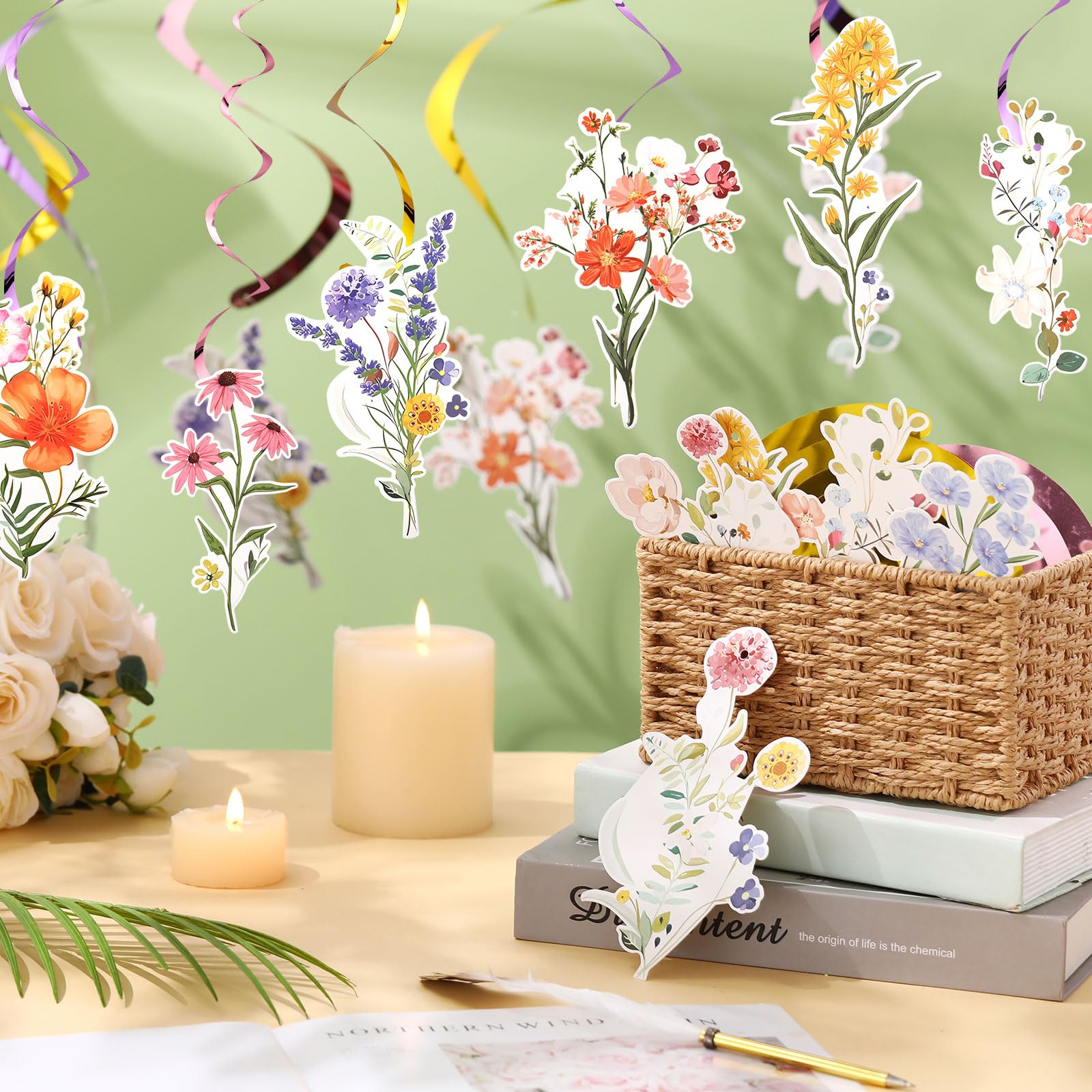 Snapklik.com : 36 Pcs Wildflower Hanging Swirl Decorations Birthday ...