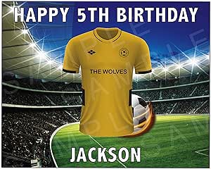 Wolverhampton Wanderers Football or Text Personalised Name Age Happy ...